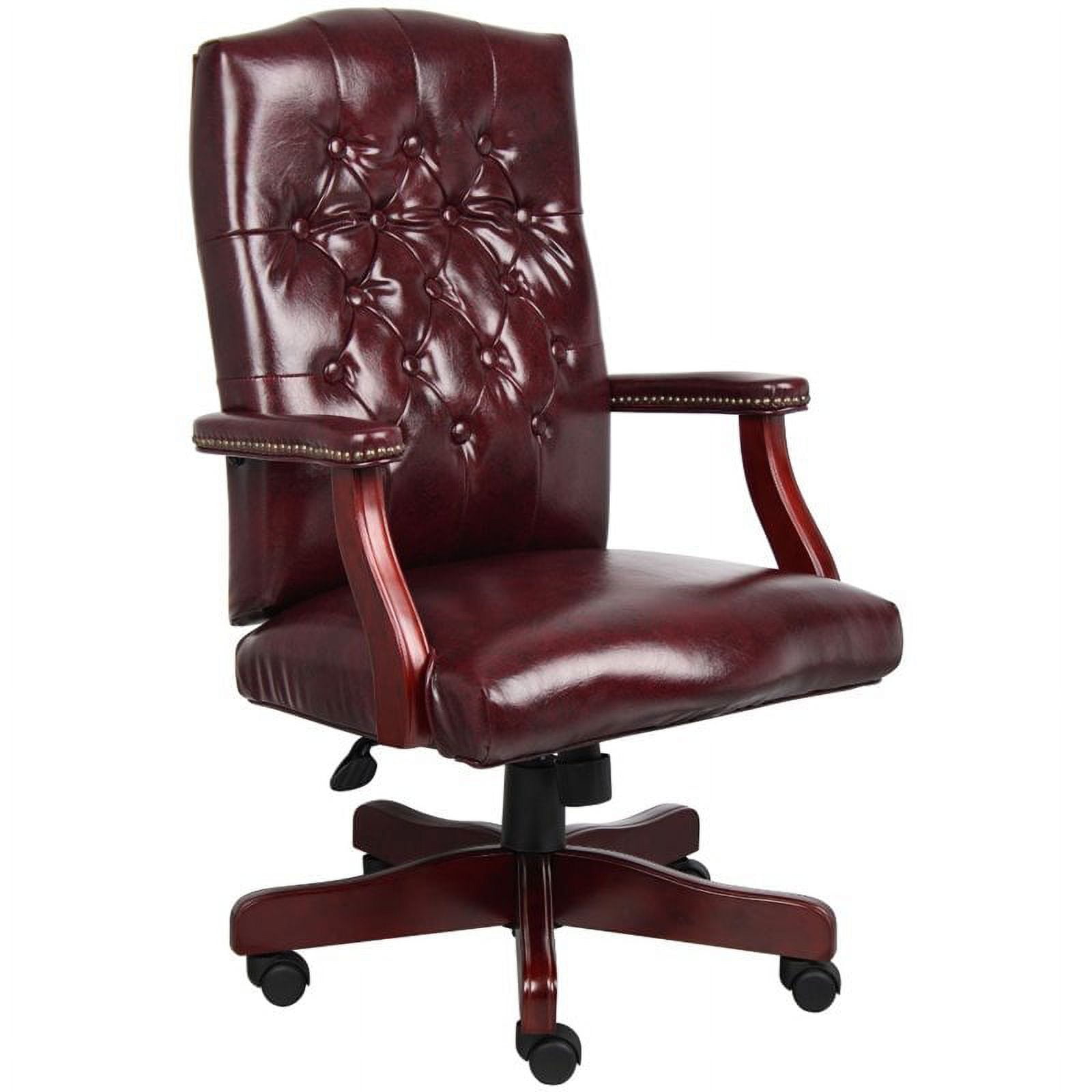 Scranton & Co Traditional Faux Leather High-Back Tufted Executive Chair ...