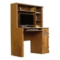 Scranton Traditional Wood Small Computer Desk with Hutch, Carolina Oak ...