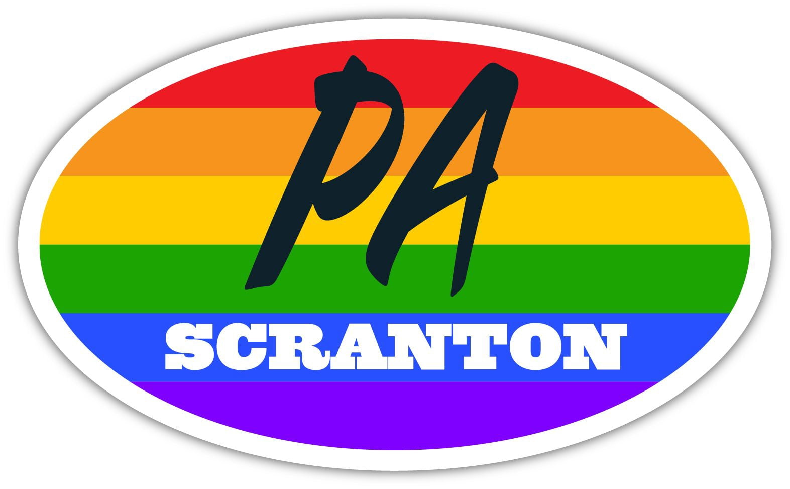 Scranton PA Pennsylvania Lackawanna County Rainbow Pride Flag 6 Stripes ...