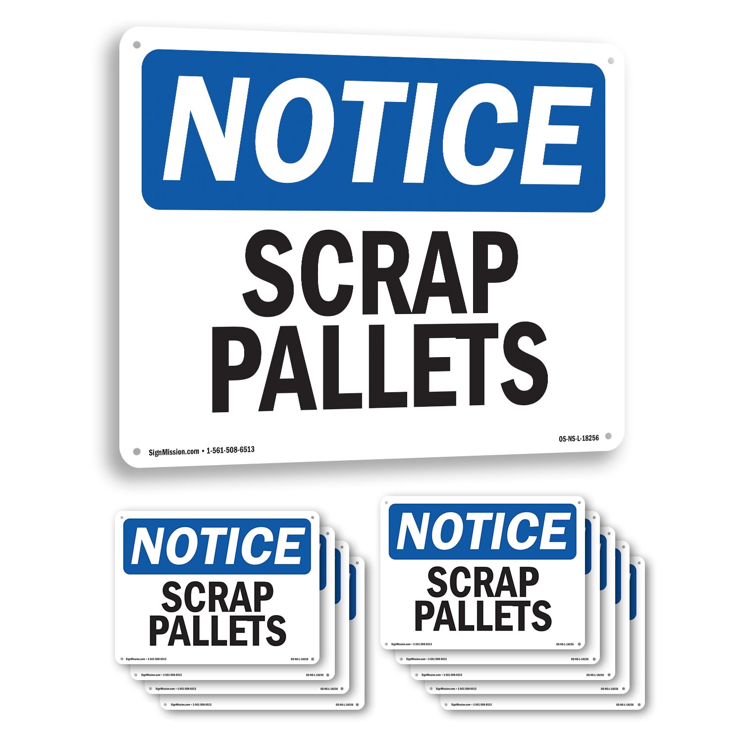 Scrap Pallets OSHA Notice Rigid Plastic Sign 10 Inch x 7 Inch - 10 Pack ...