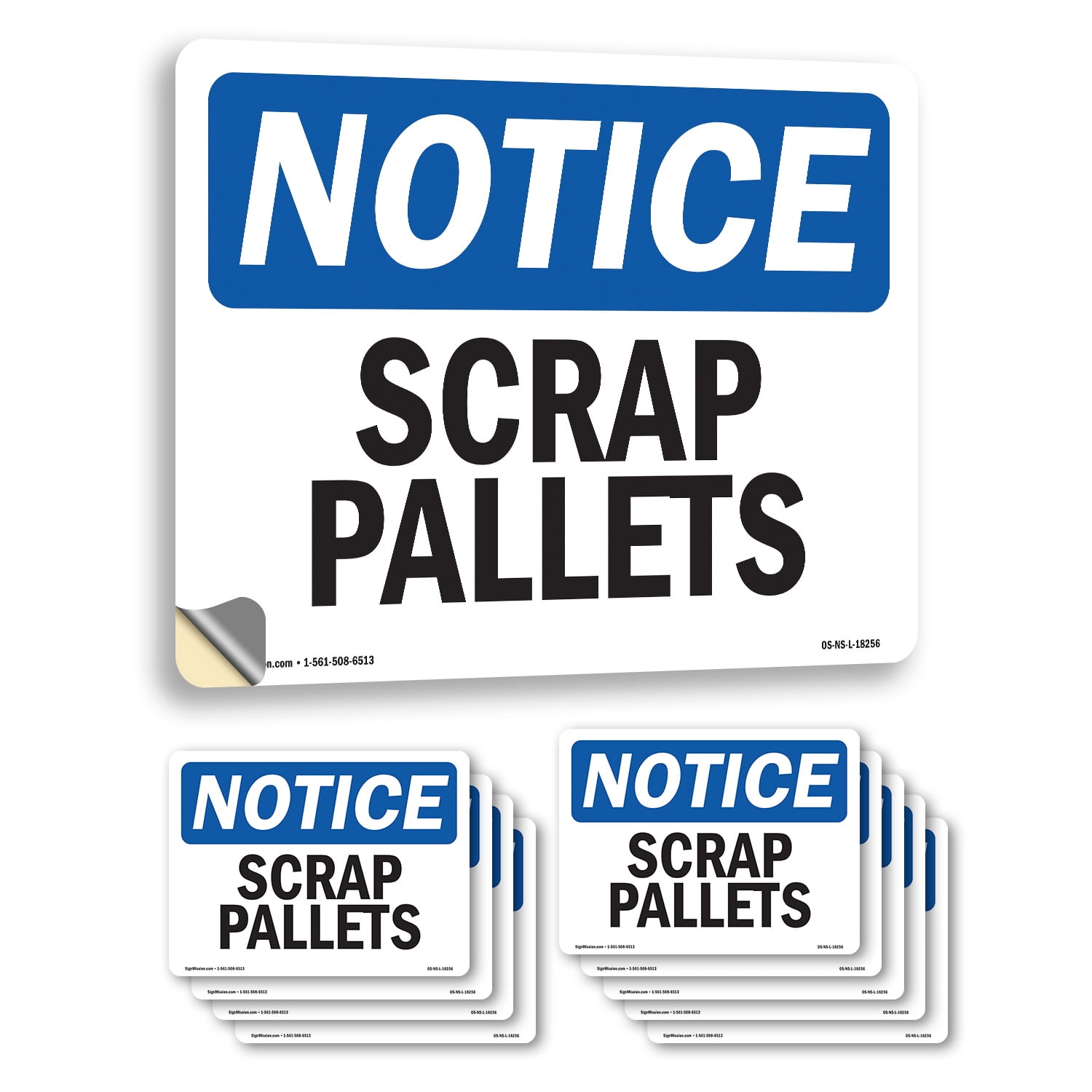 Scrap Pallets OSHA Notice Vinyl Decal Label 24 Inch x 18 Inch - 10 Pack ...