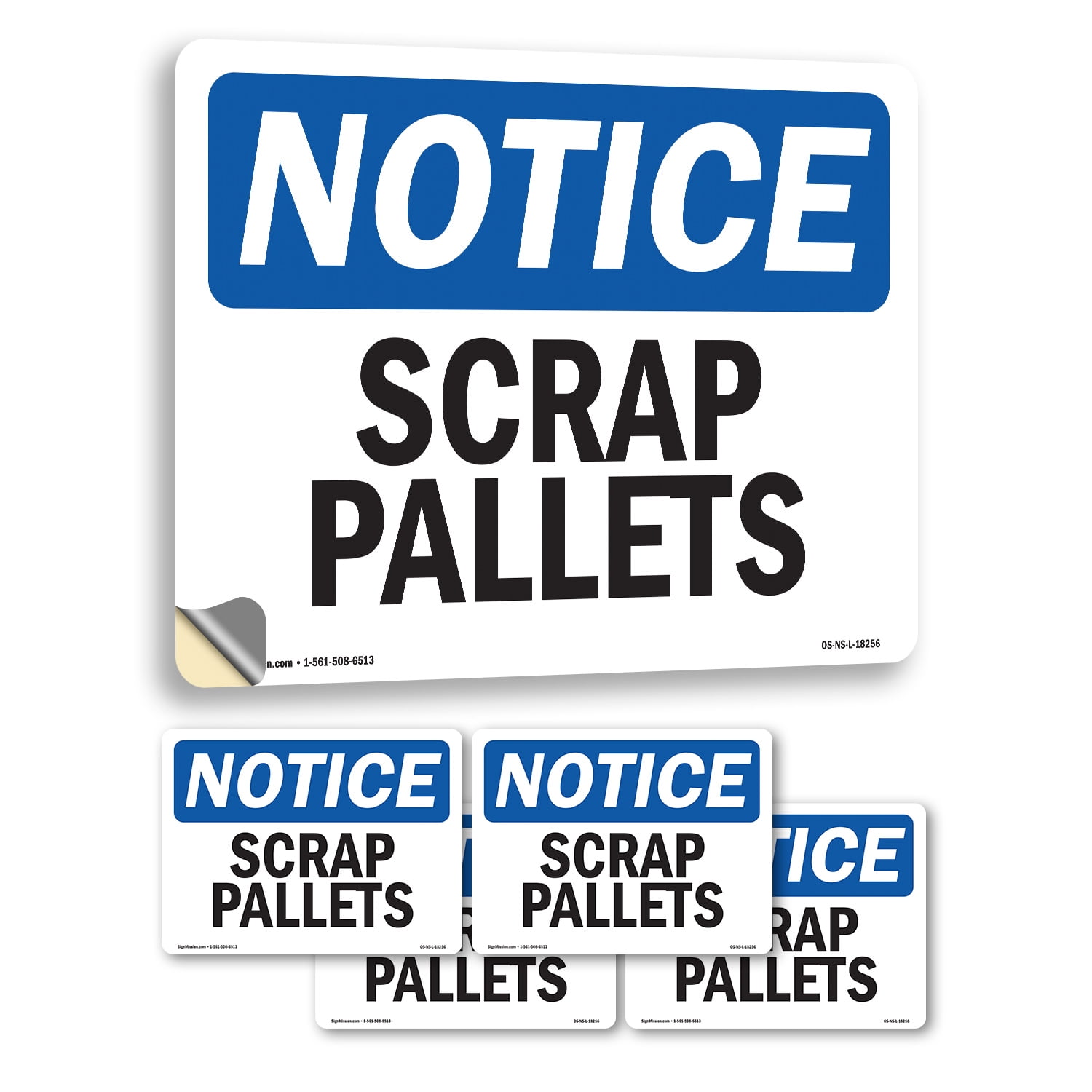 Scrap Pallets OSHA Notice Vinyl Decal Label 5 Inch x 3.5 Inch - 5 Pack ...