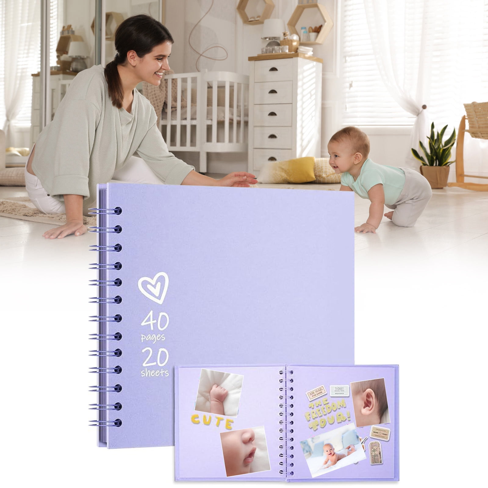 Scrapbook 7x7 Inch DIY Scrapbook Album Hardcover Kraft Paper Scrap Book ...