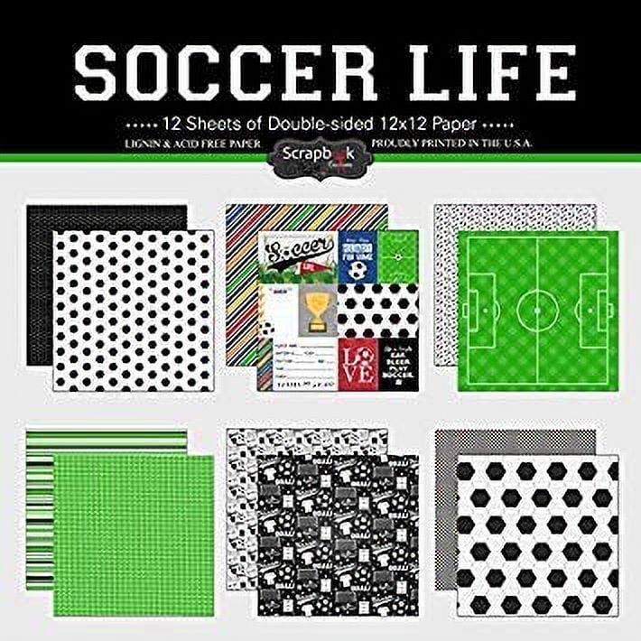 Scrapbook Customs 37616 Themed Paper Scrapbook Kit, Soccer Life ...