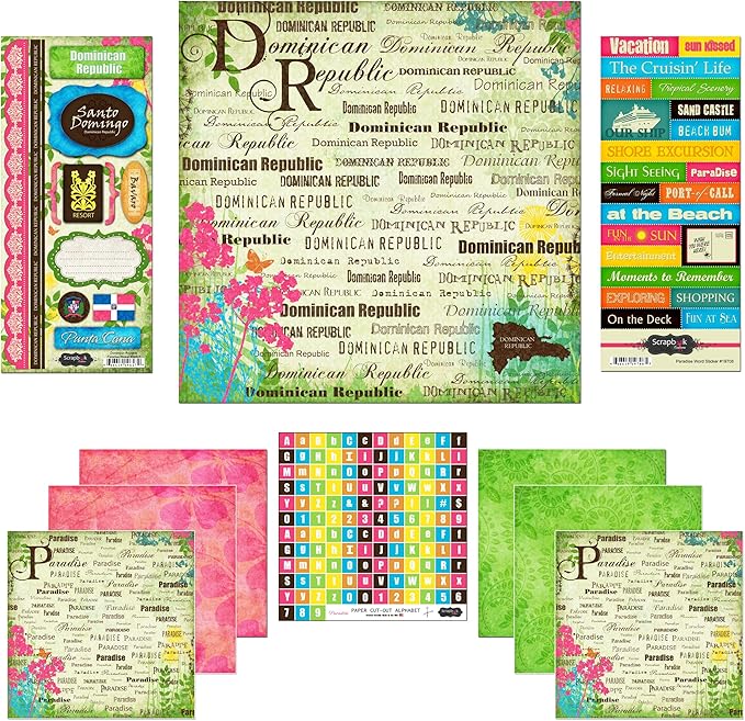Scrapbook Customs Themed Paper and Stickers Scrapbook Kit, Dominican ...