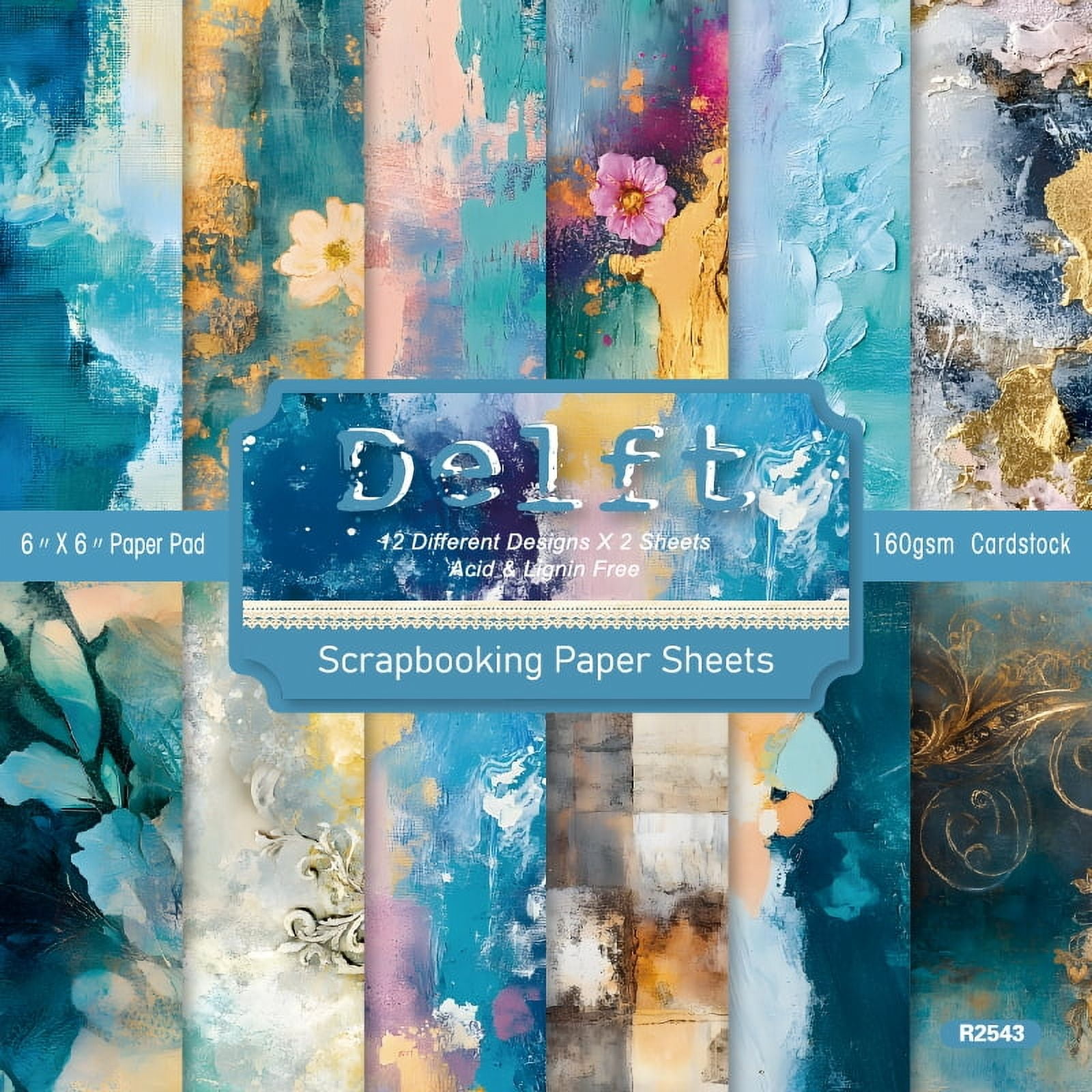 Scrapbook Paper, 24 Sheets 6 x 6 Inch Colored Decoupage Paper ...