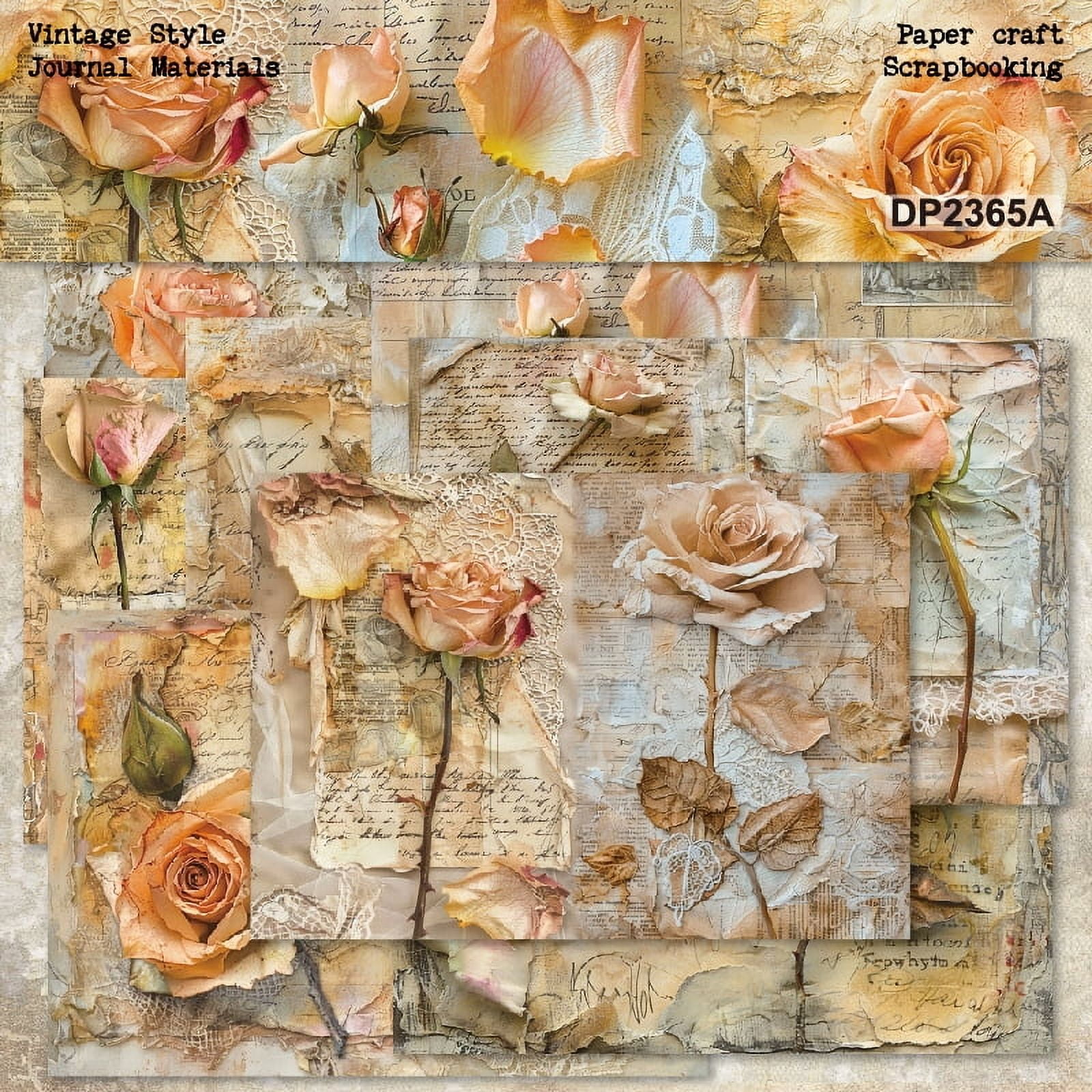 Scrapbook Paper, 24 Sheets A5 Vintage Craft Paper for Scrapbooking Junk ...