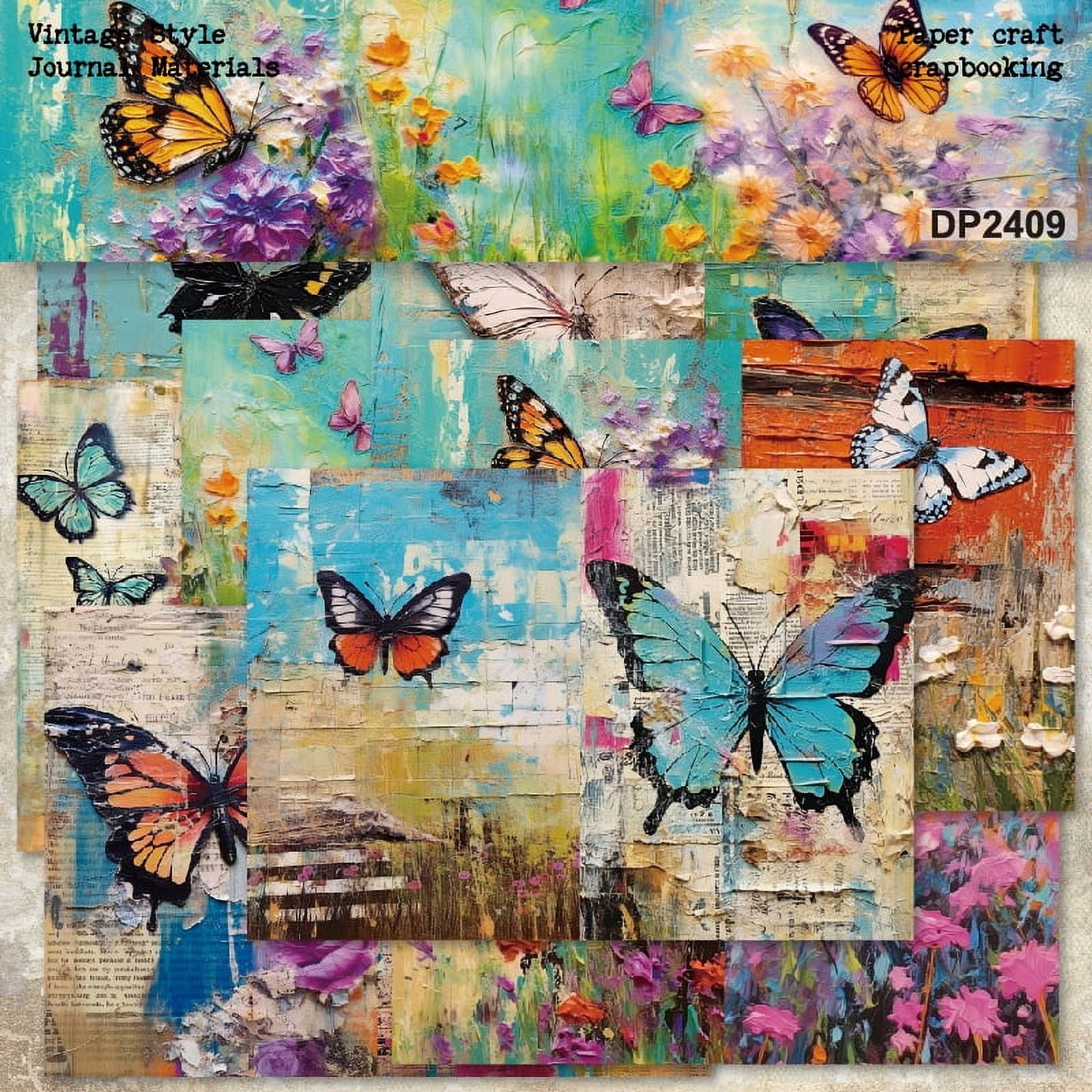 Scrapbook Paper, 24 Sheets A5 Vintage Craft Paper for Scrapbooking Junk ...