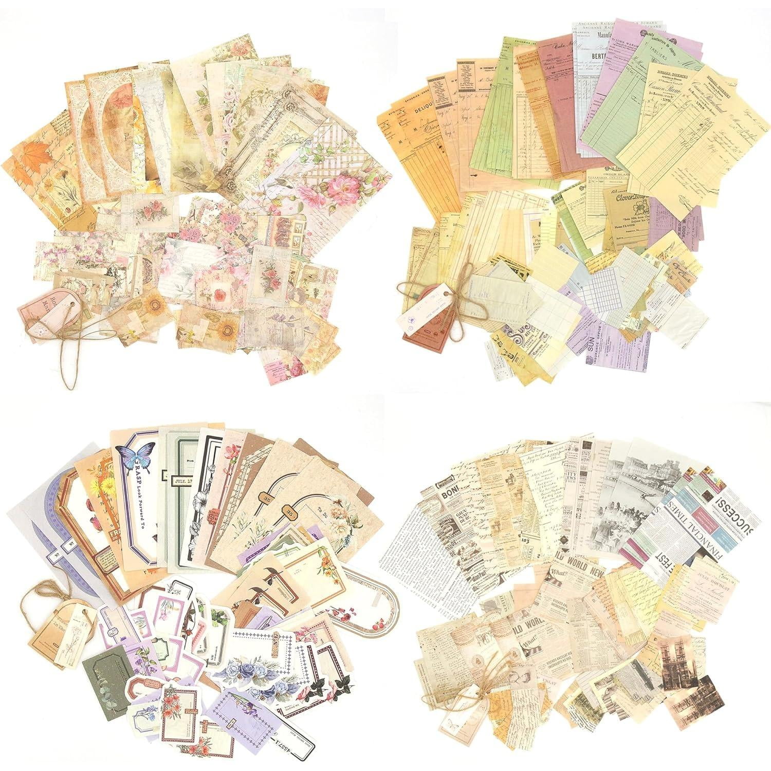 Scrapbook Paper, 400 sheets of journaling supplies for Vintage Crafts ...