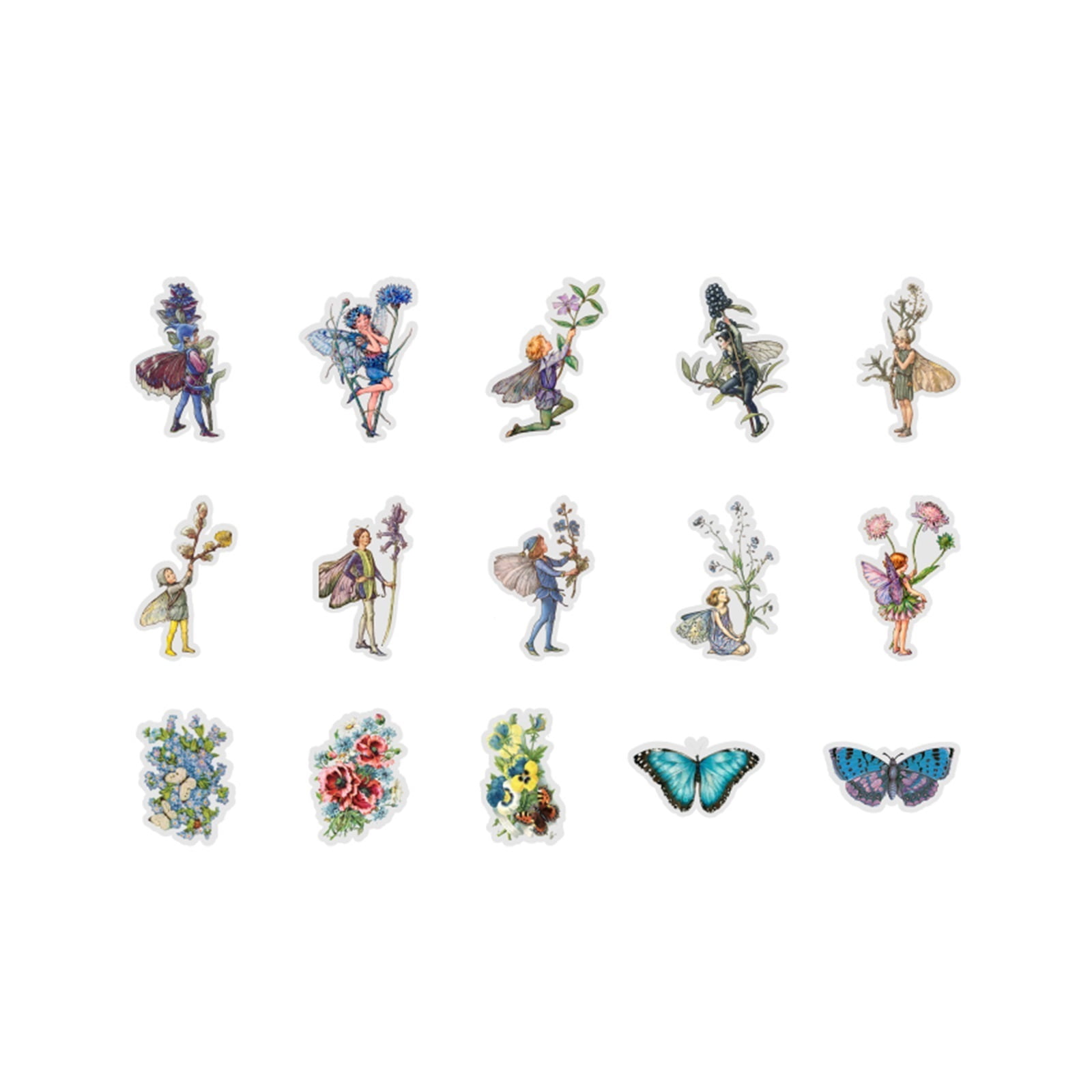 Scrapbook Paper 45 Pieces PET Stickers Flower Genie Stickers Scrapbook ...