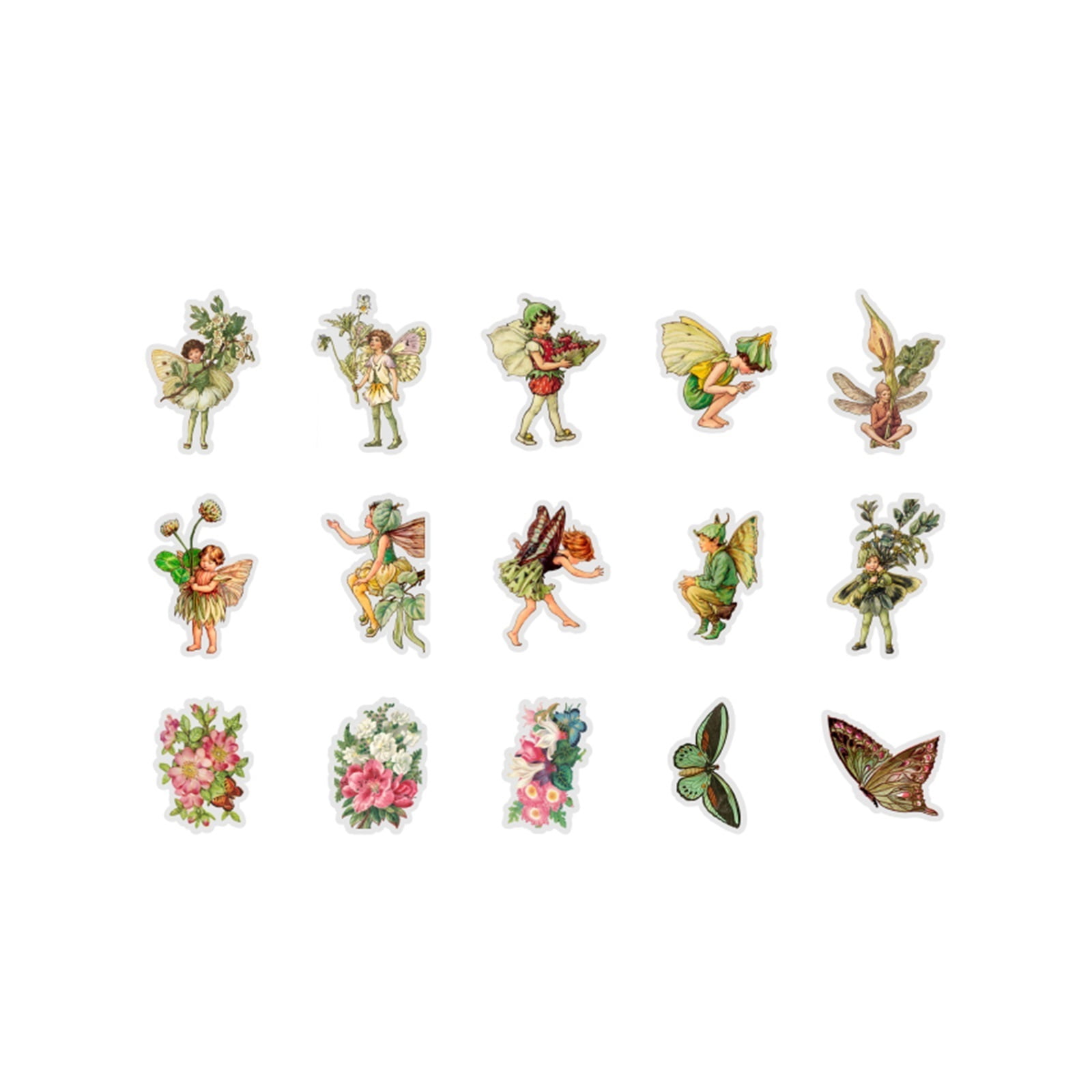 Scrapbook Paper 45 Pieces PET Stickers Flower Genie Stickers Scrapbook ...