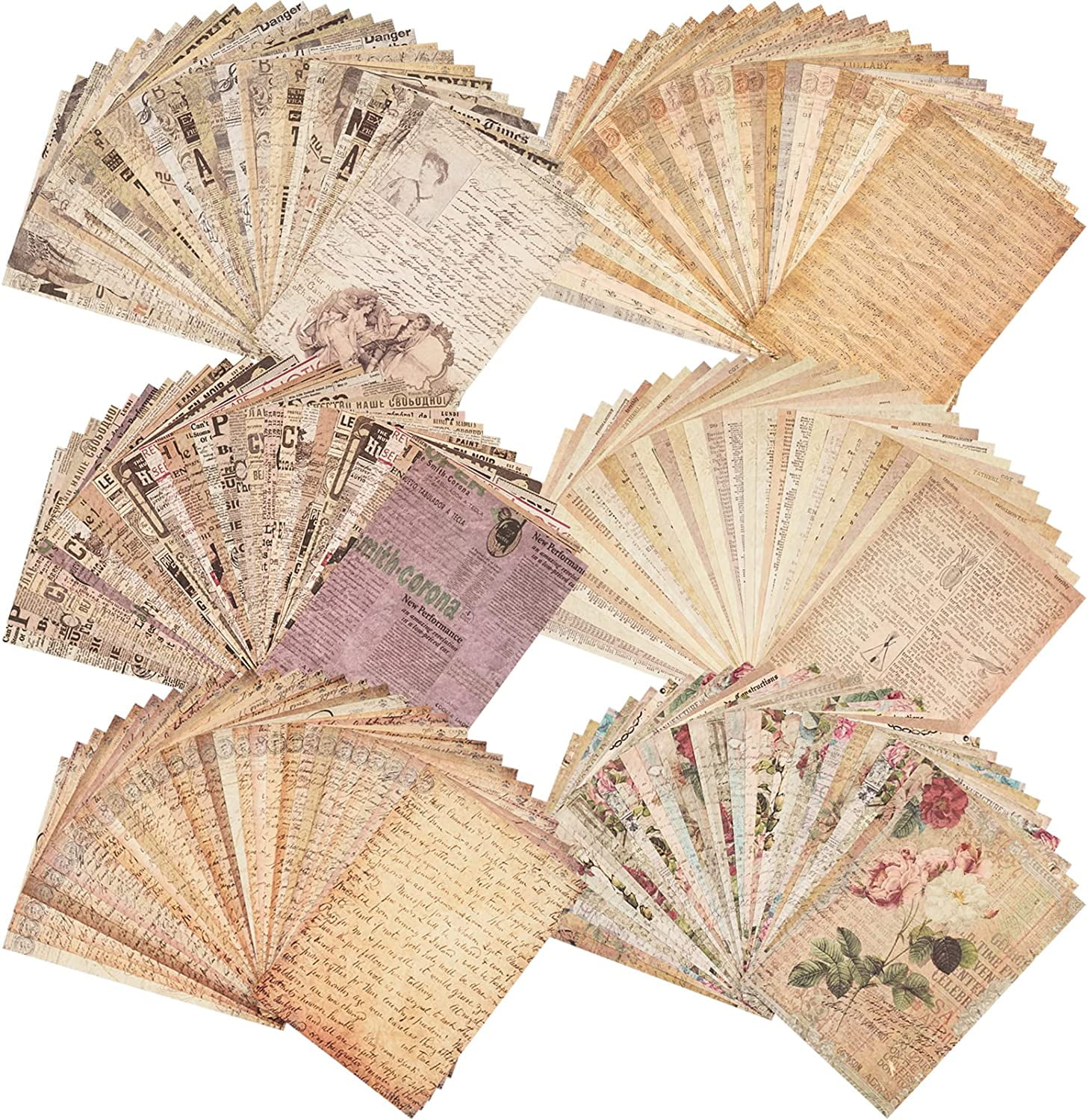 Scrapbook Paper, 6.8 x 4.7 Inch 180 Sheet Single Sided Scrapbooking ...