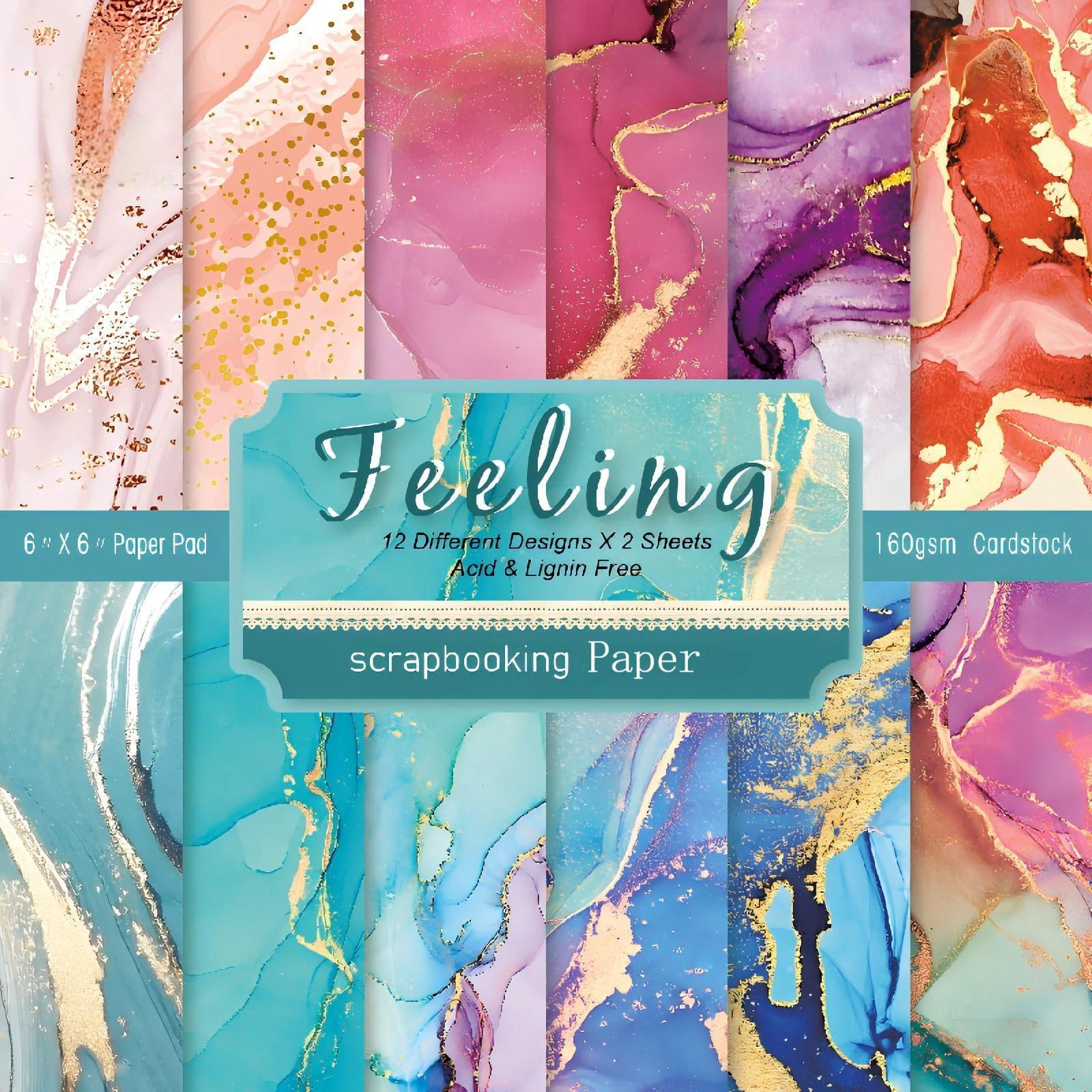 SunWMart Scrapbook Paper, 6x6 Inch 24 Sheet Single Sided Scrapbooking ...