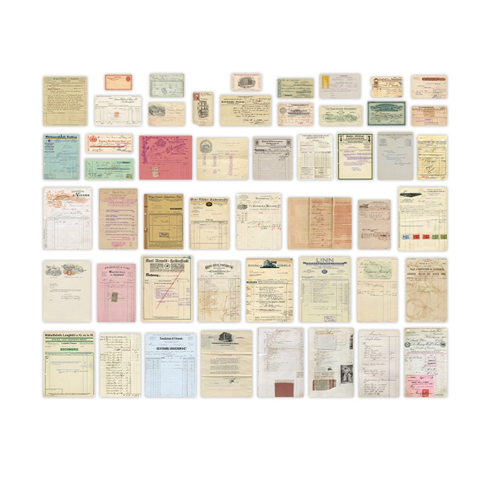 Scrapbook Paper Material Pack 50 Pieces Ticket Decorative Material ...