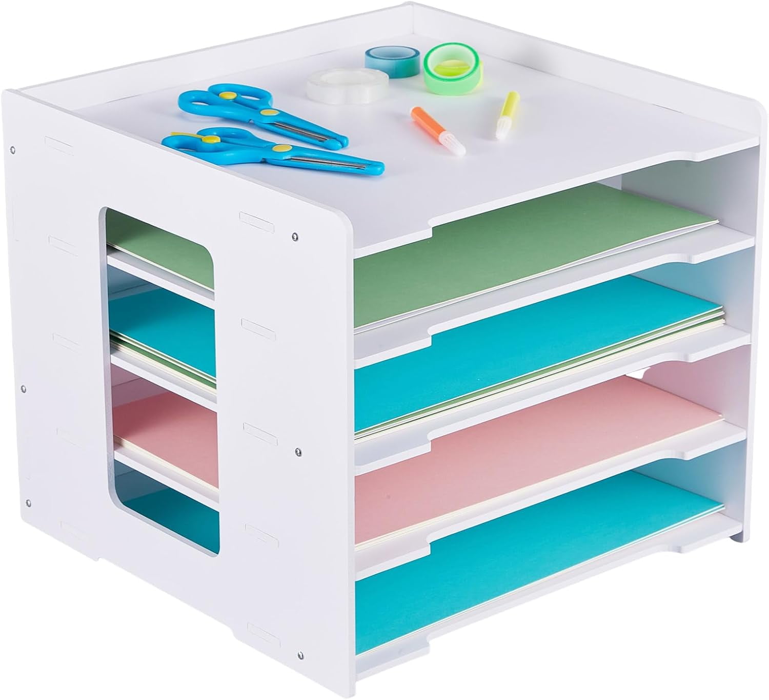 Scrapbook Paper Organizer 5 Tier File Organizer for Desk 12 x 12 ...
