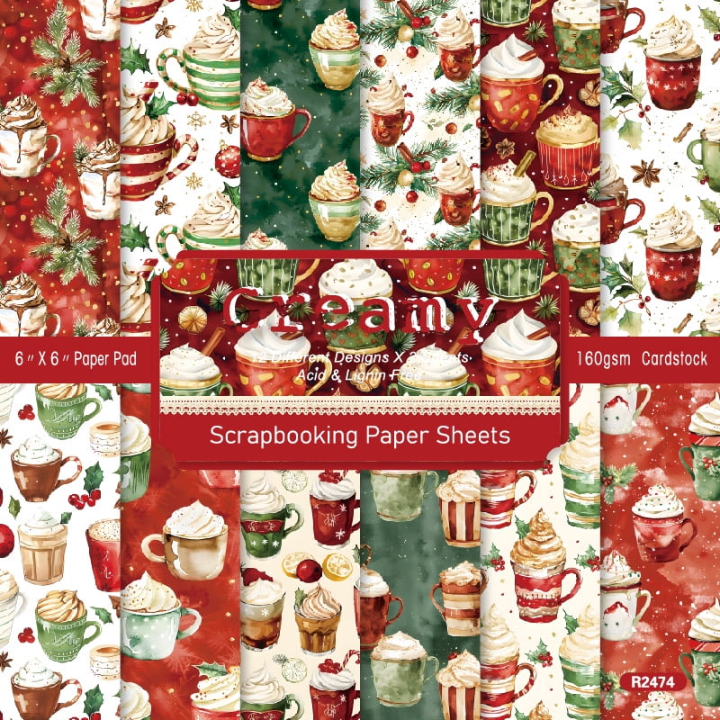 Scrapbook Paper Pad - 6"×6” - 24 Sheets Christmas Scrapbooking Supplies ...