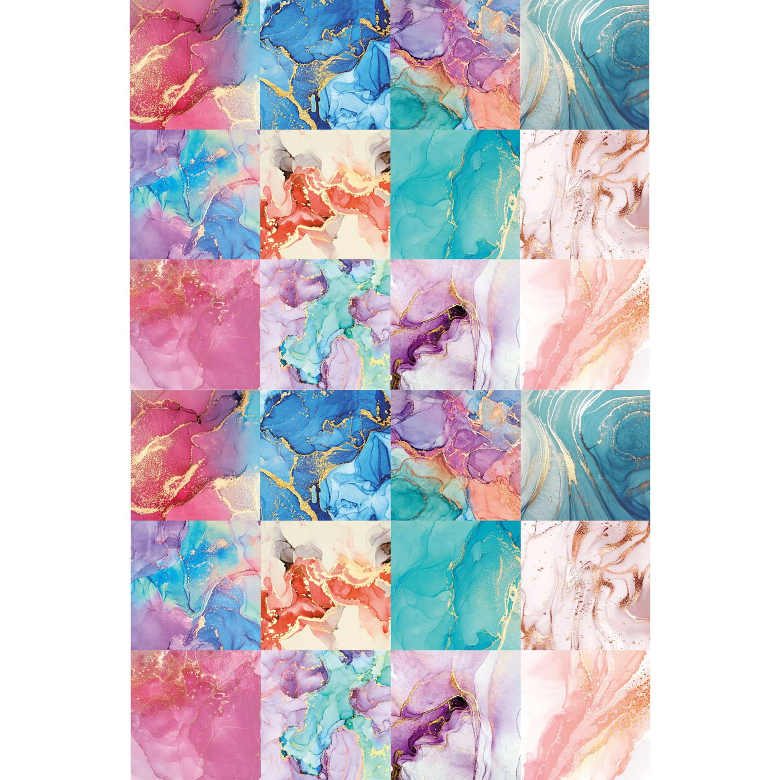 Scrapbook Paper Pad Marbled Album 24 Sheets Cardstock Multicolour 12 ...