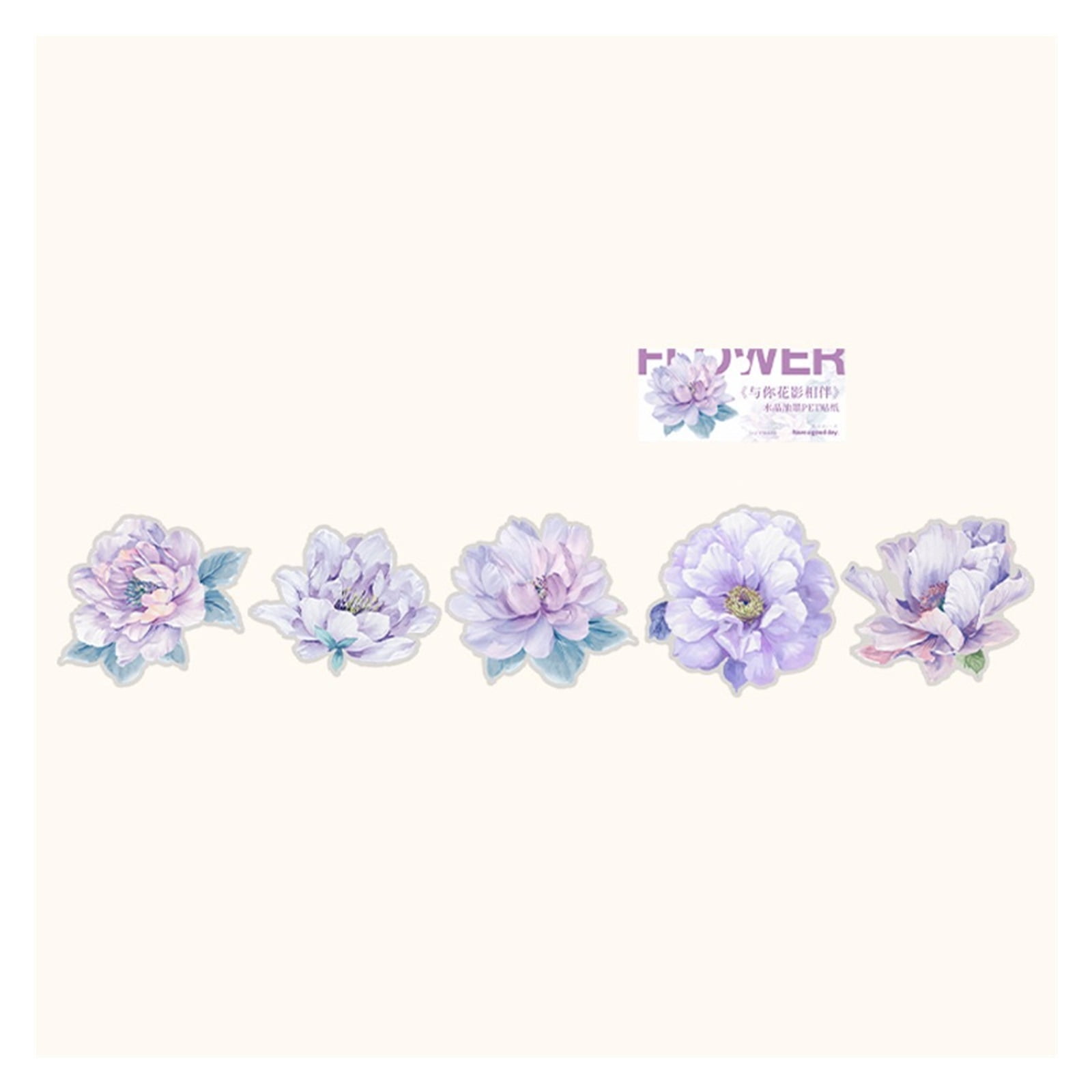 Scrapbook Paper Rose Hydrangea Camellia Sticker Pack DIY Journal ...