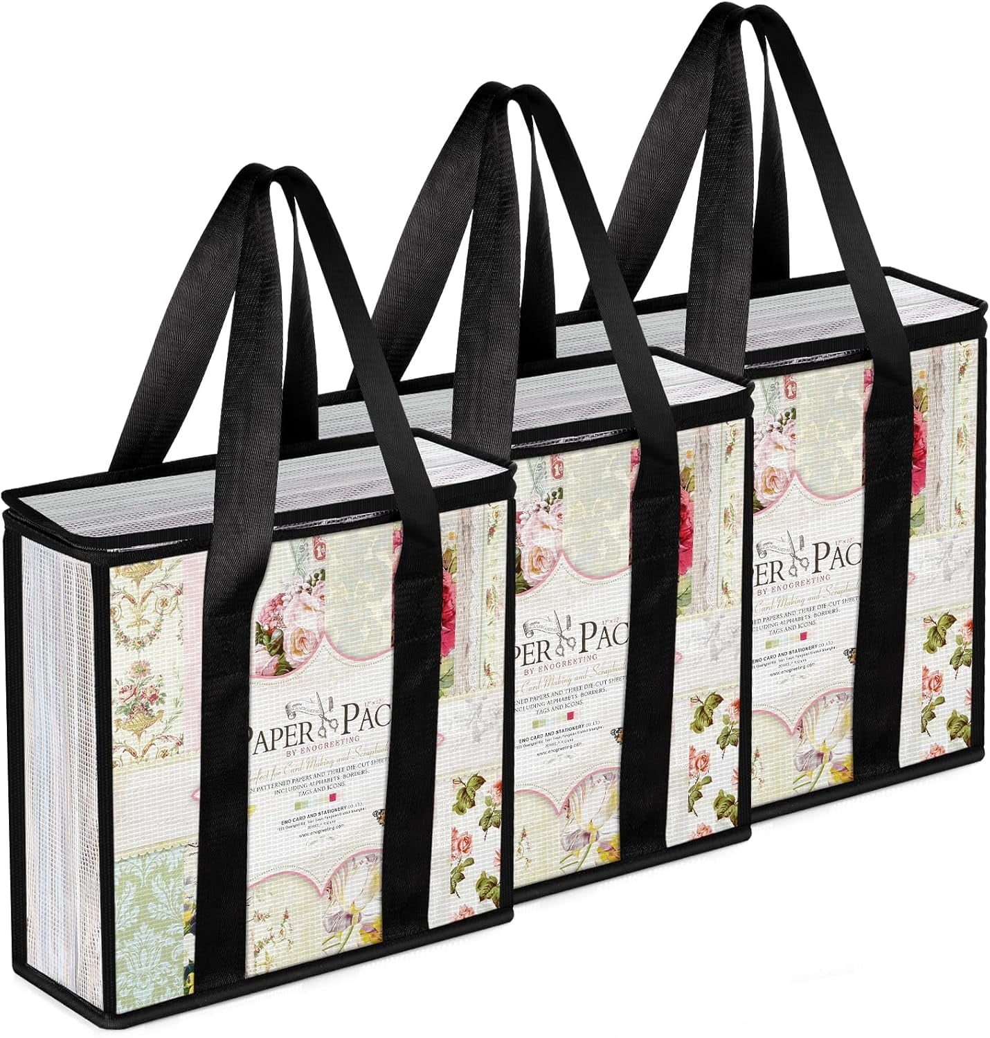 Scrapbook Paper Storage Organizer,3 Pack Clear Black Expanding Paper ...