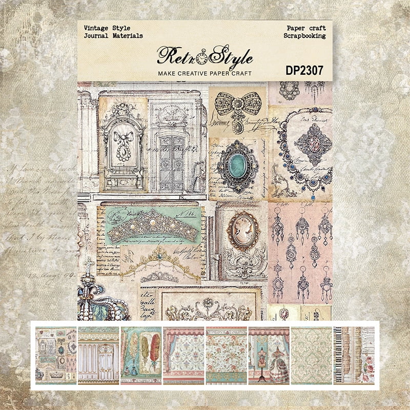Scrapbook Paper, Vintage A5 Cardstock Origami Paper Crafts for Bullet ...