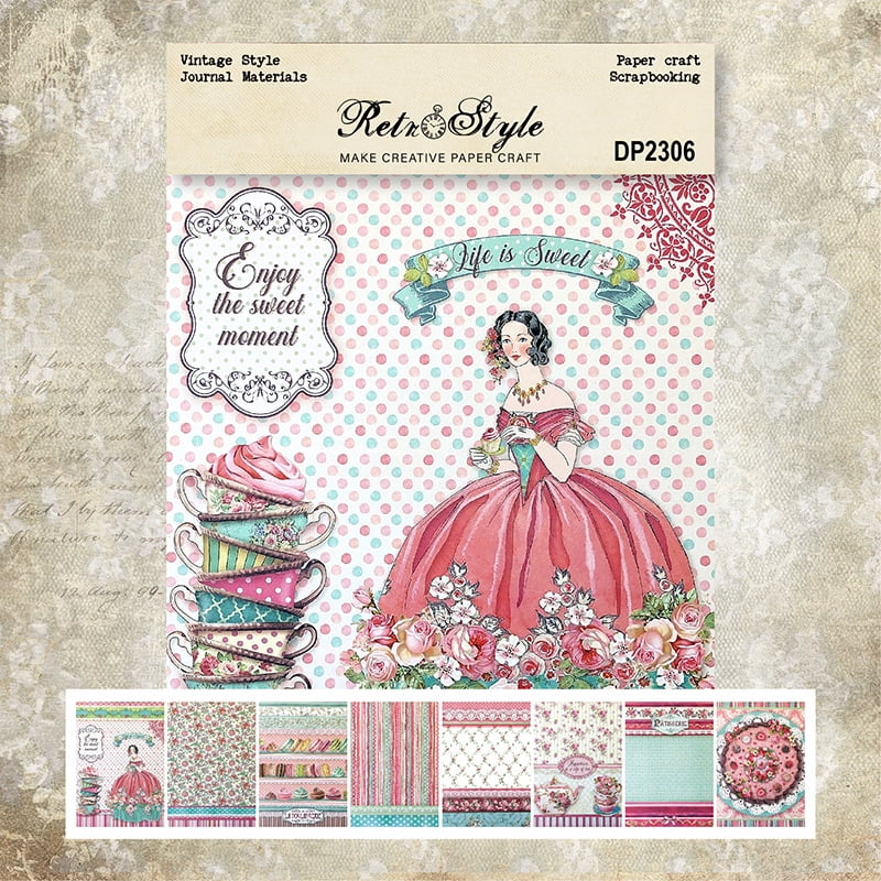 Scrapbook Paper, Vintage A5 Cardstock Origami Paper Crafts for Bullet ...