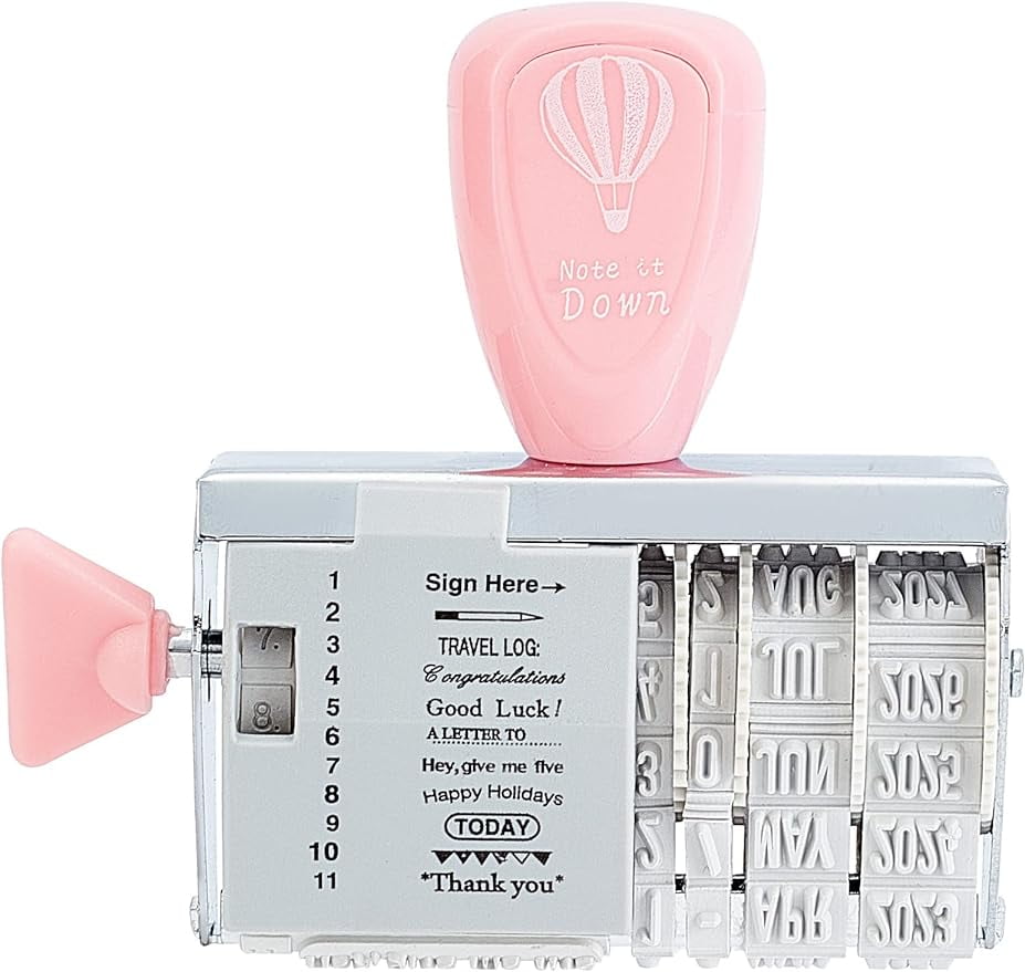 Scrapbook Stamp Roller Date Stamp Pink Rubber Stamp with Iron Roller ...