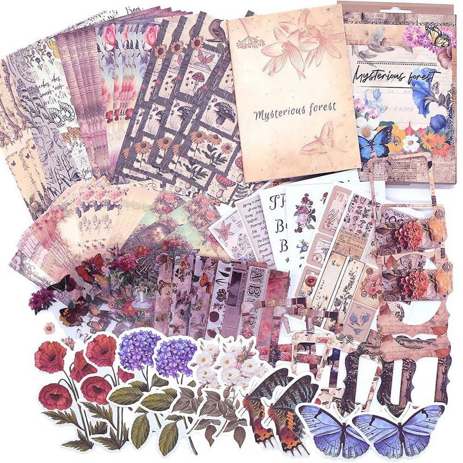 Scrapbook Supplies, (361Pcs) Vintage Aesthetic Scrapbook Kit with Paper ...
