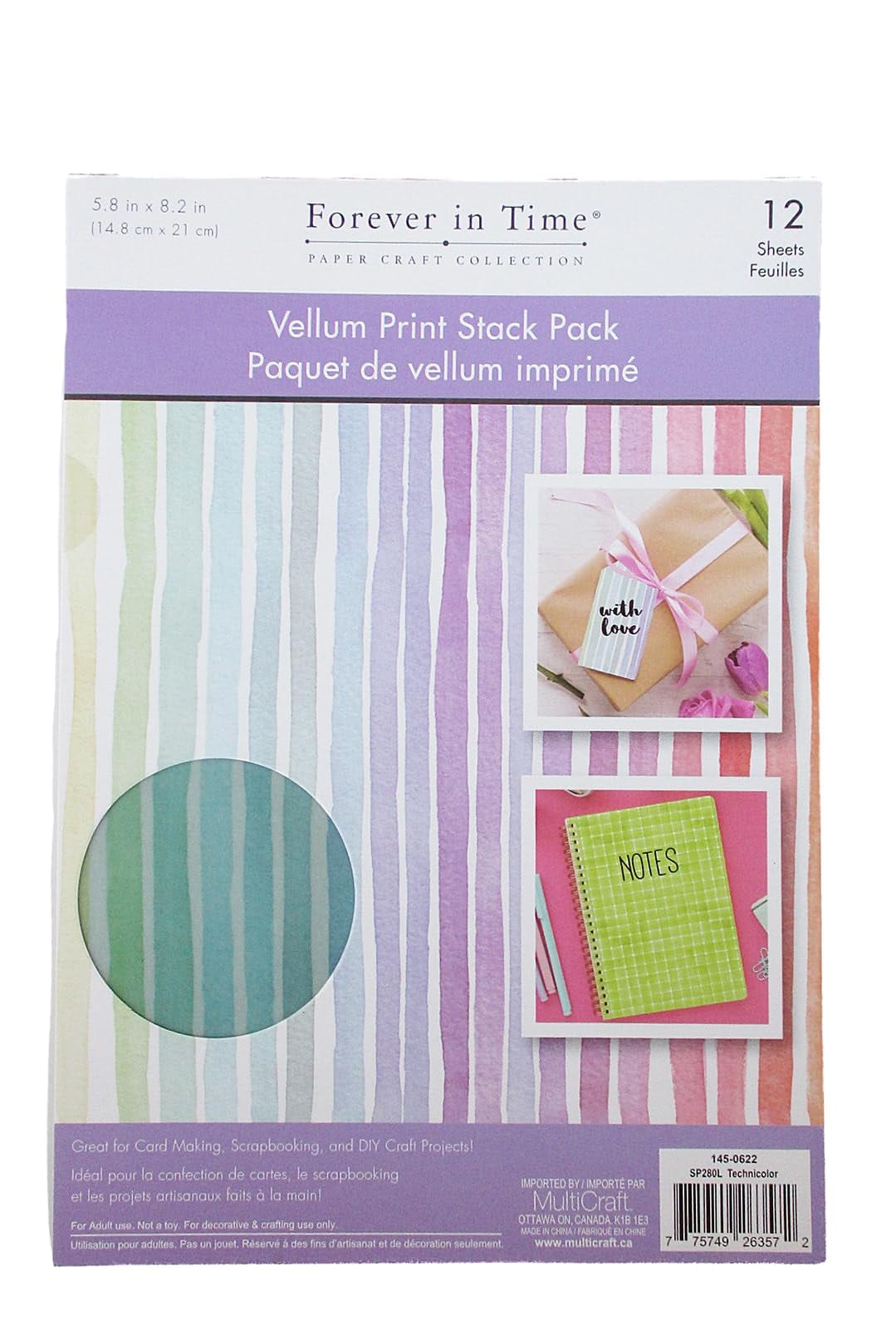 Scrapbook Vellum Print Stack Pack - Technicolor - 12 Sheets - Walmart.com
