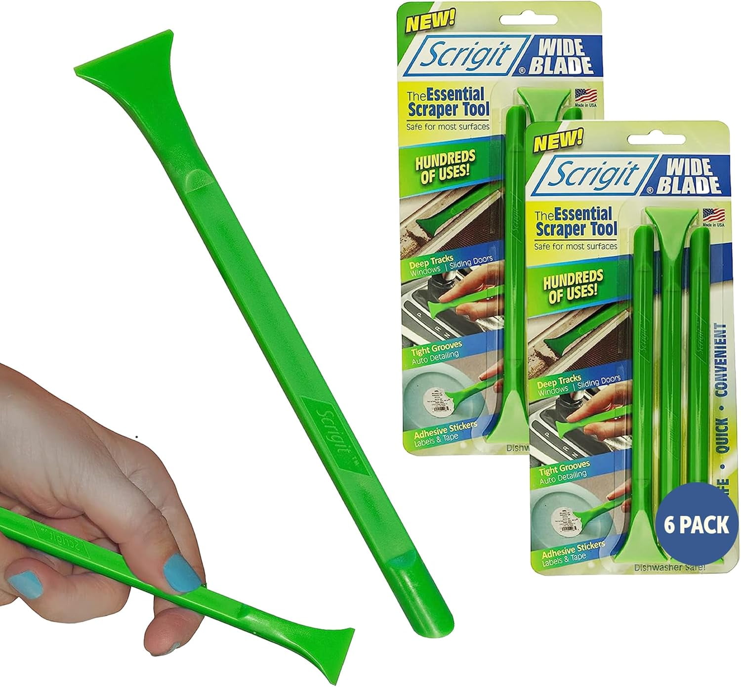 Scraper Wide Blade No-Scratch Plastic Scraper Tool, 6 Pack - The Handy ...