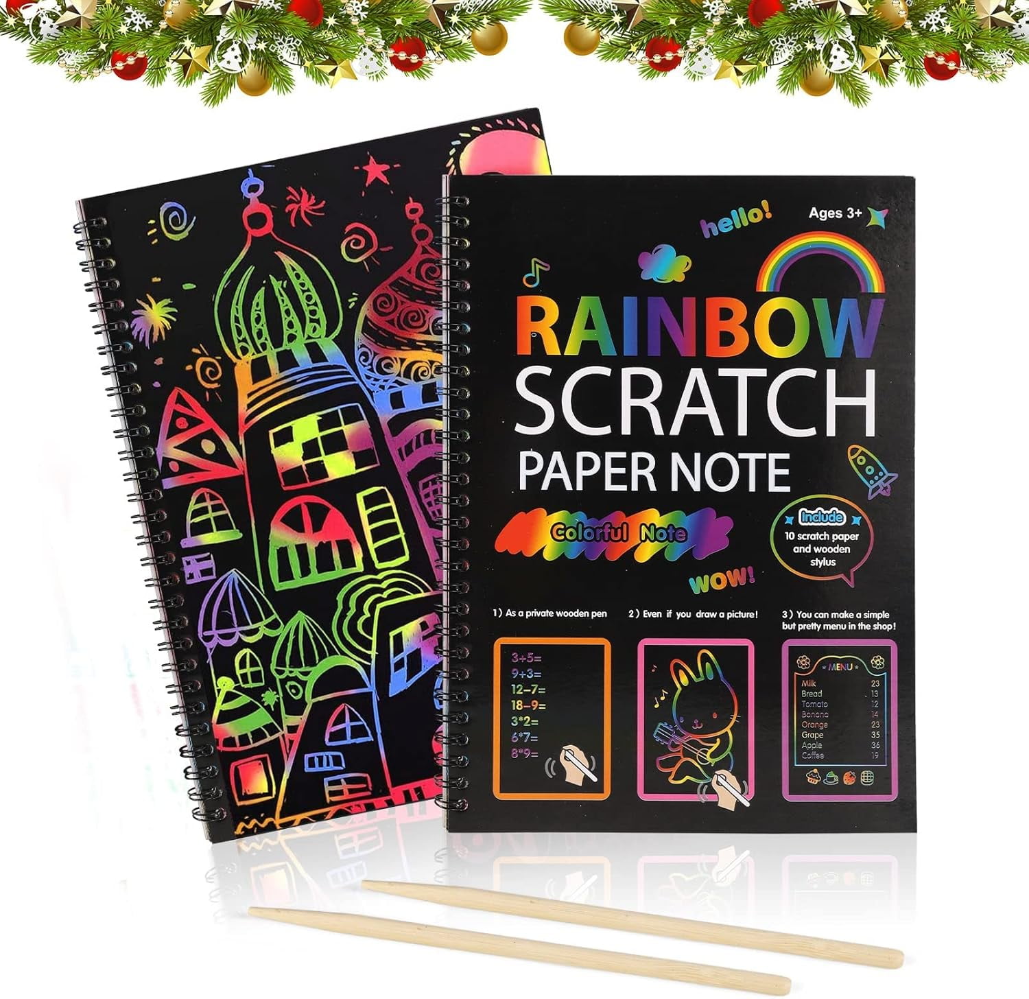 Scratch Art Paper for Kids, 50 Sheets Magic Black Scratch Art Paper ...