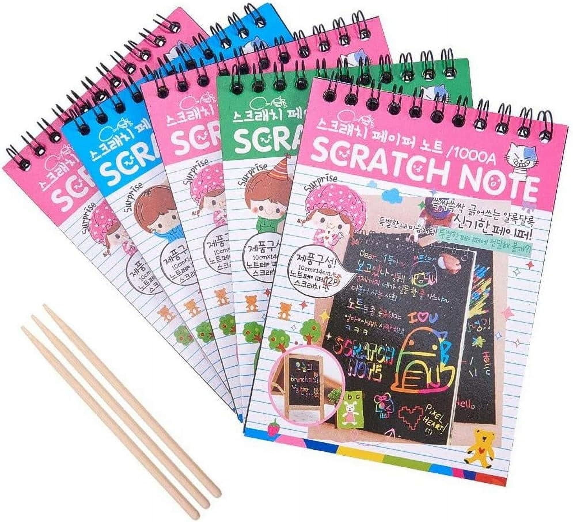 Scratch Art Paper Set Including 5 Pack Scratch Off Notbooks and 3 Pcs ...