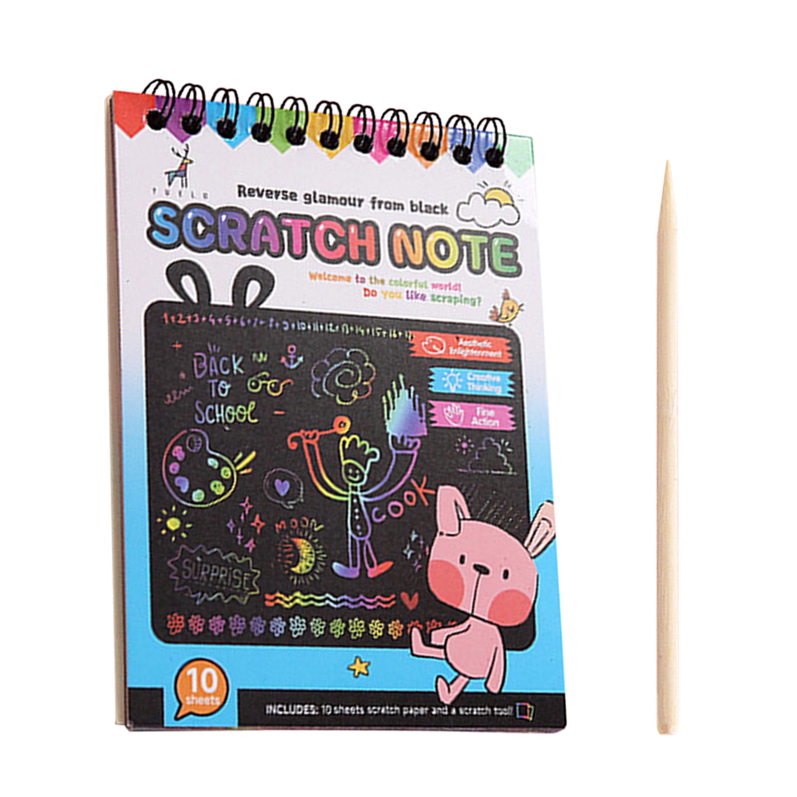 Scratch Art Paper for Kids, Rainbow Magic Scratch Off Paper Set Art ...