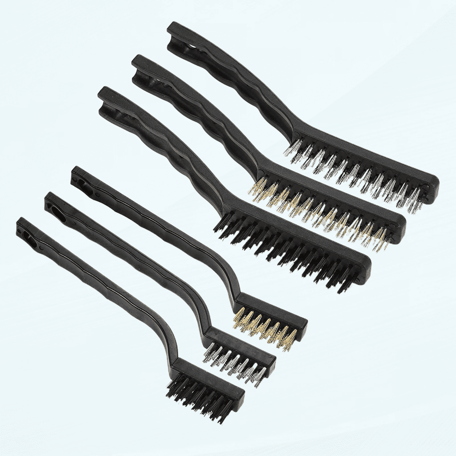 Scratch Brushes Stainless Steel & Brass & Nylon Wire Brush Set 2 Sizes ...