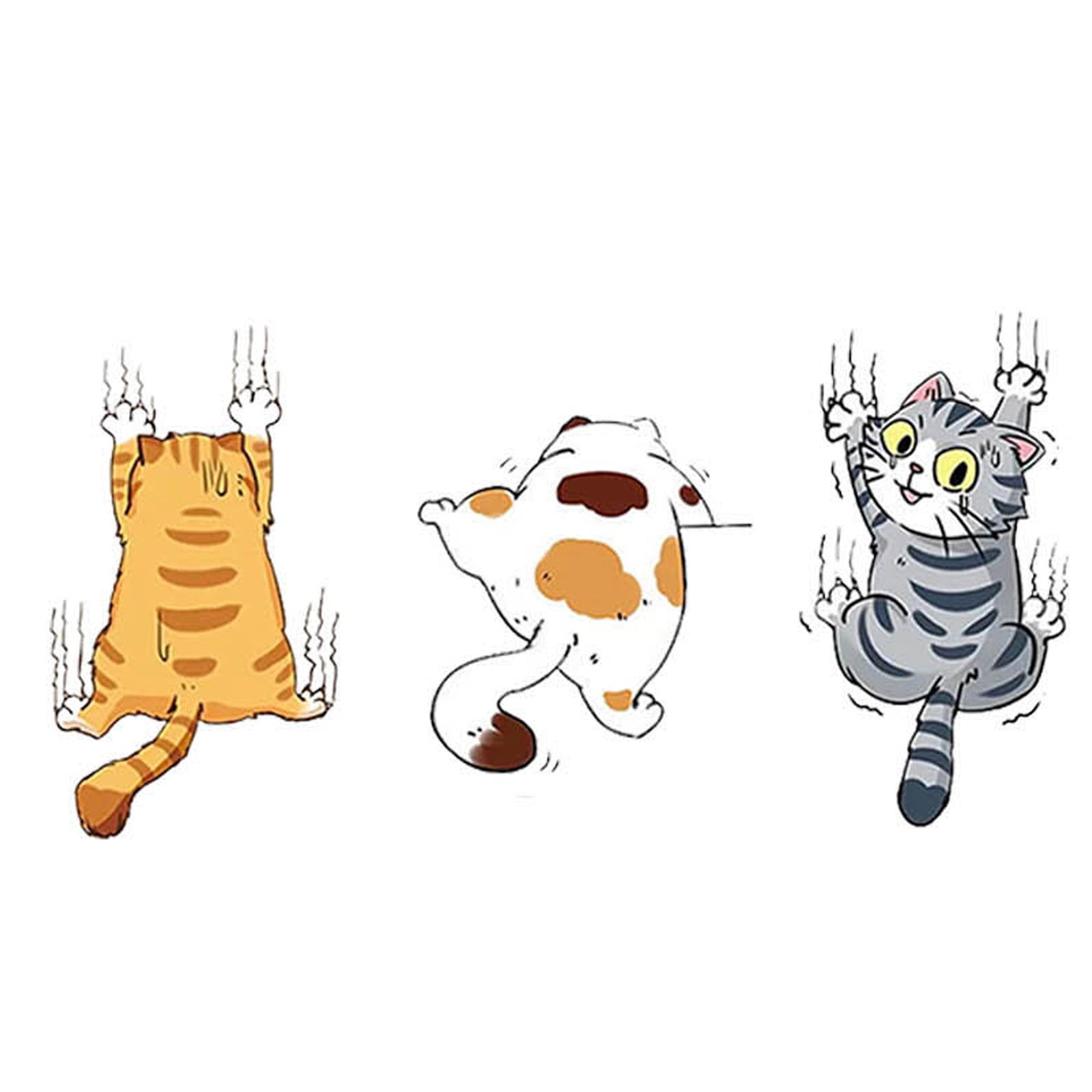Scratch Cat Car Sticker Funny Bumper Decal Three Cats Scratch Cover ...