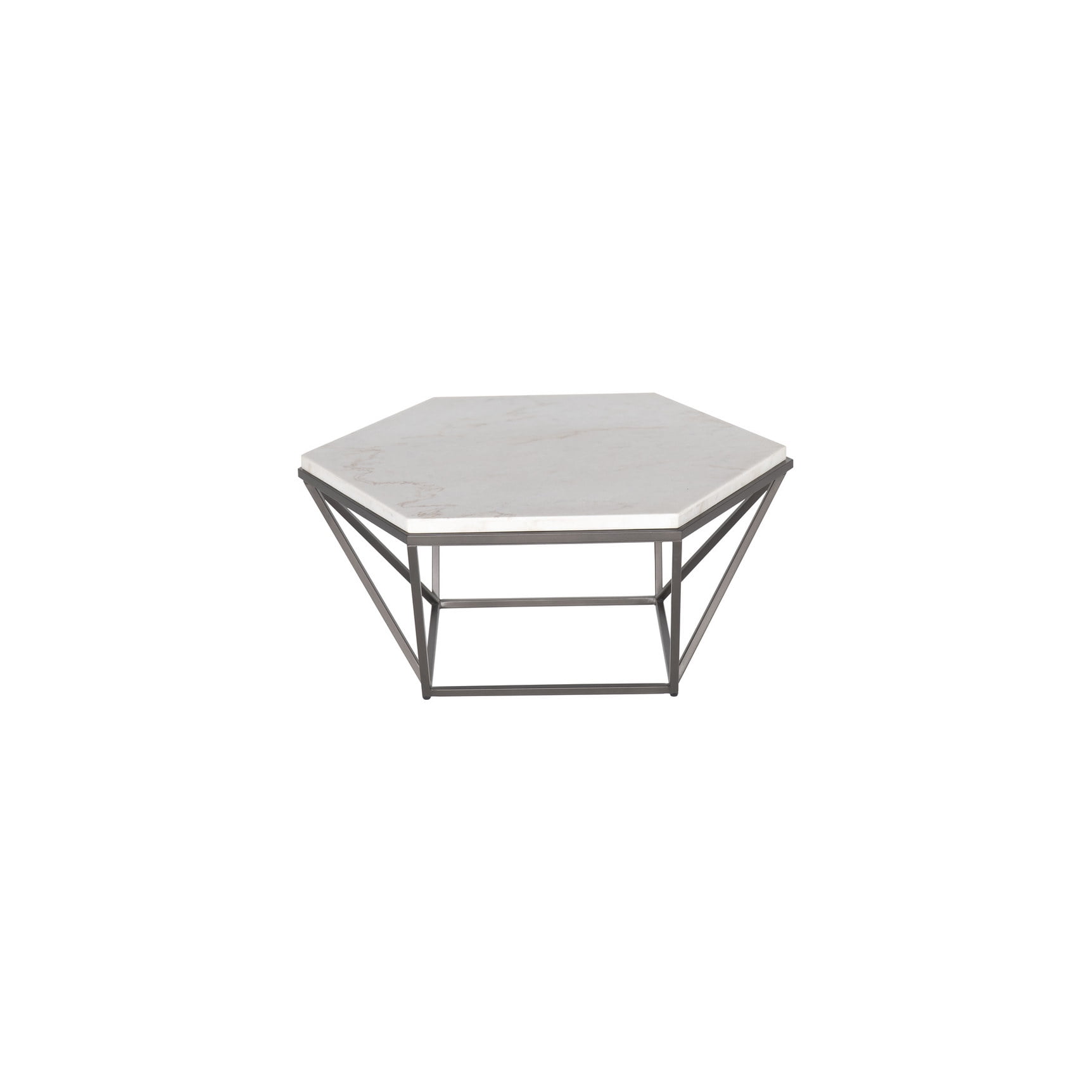 Scratch - Free Metal, Distinct Marble Look - White Marble Hexagon Table ...