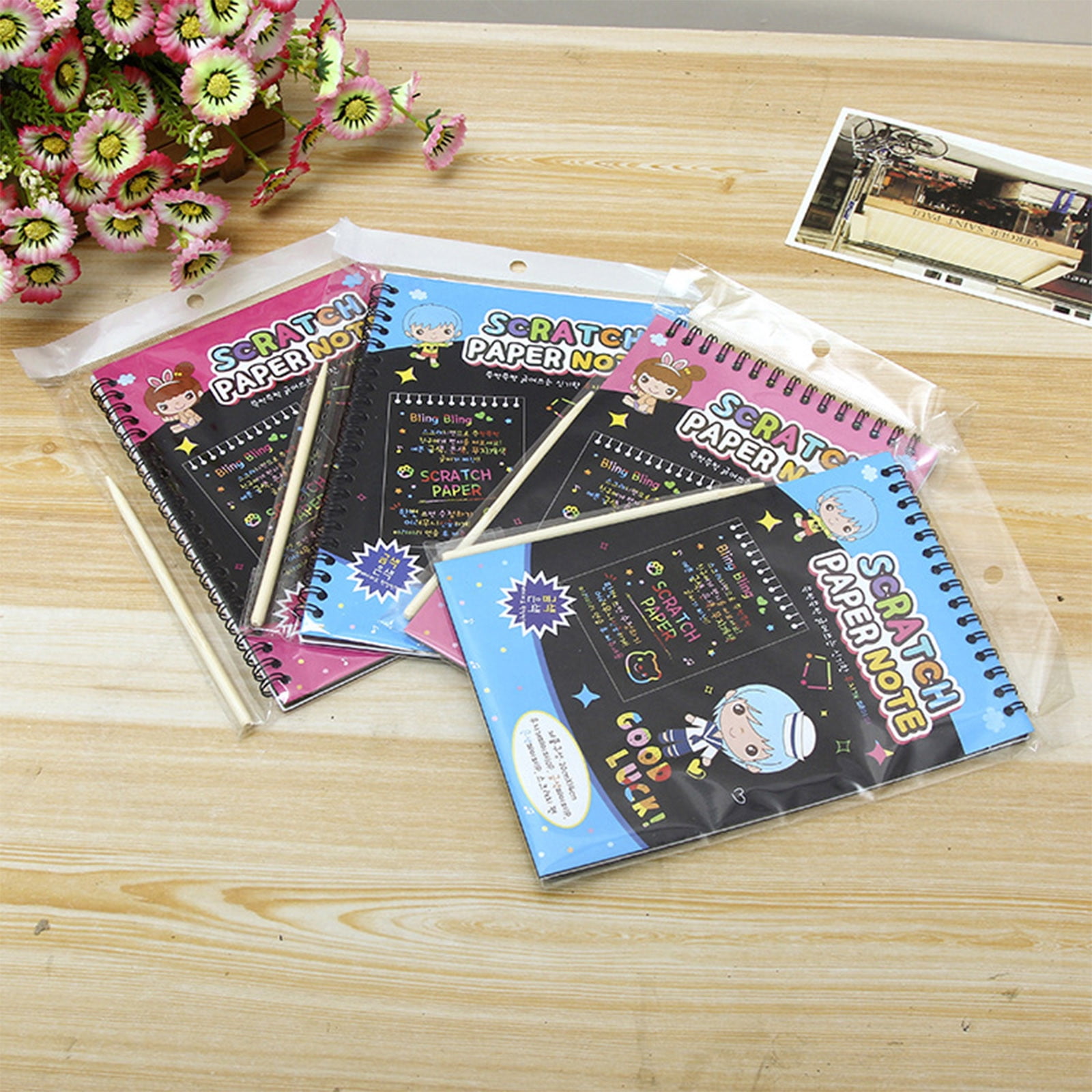 Scratch Graffiti Notebook 10-Page Art Set for Includes Scraper Brush No ...
