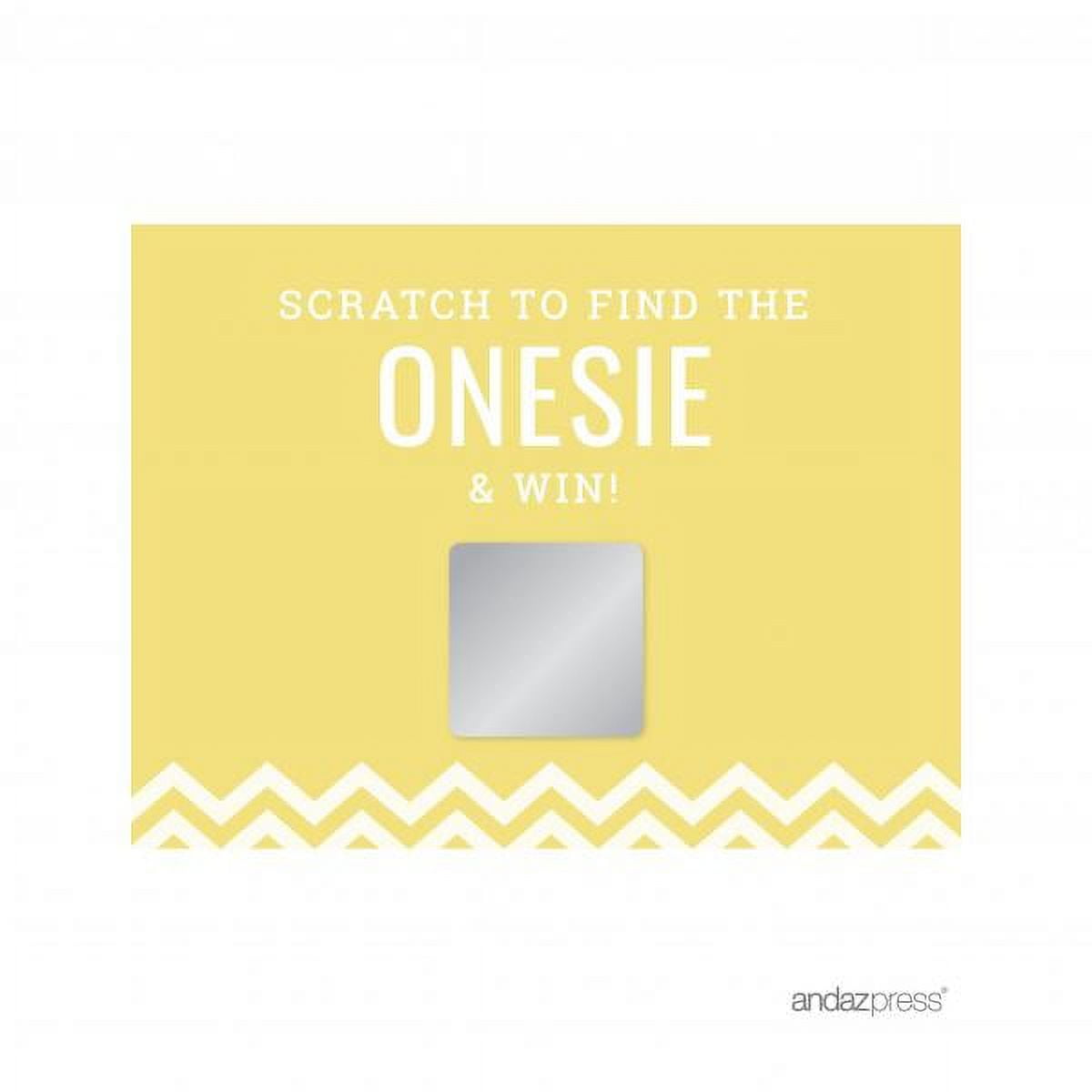 Andaz Press Scratch Off Game Cards, Yellow Chevron Baby Shower Game, 30 ...