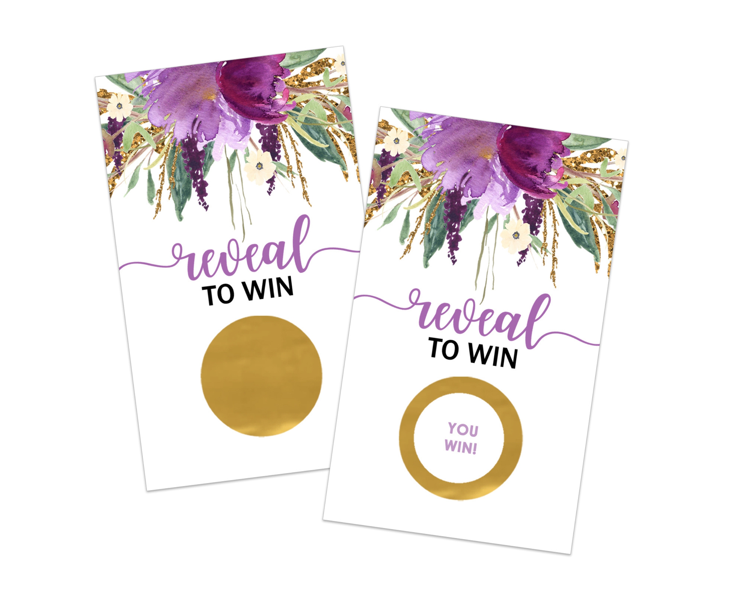 Scratch Off Game Cards for Bridal Showers, Baby Showers, Graduation, or ...