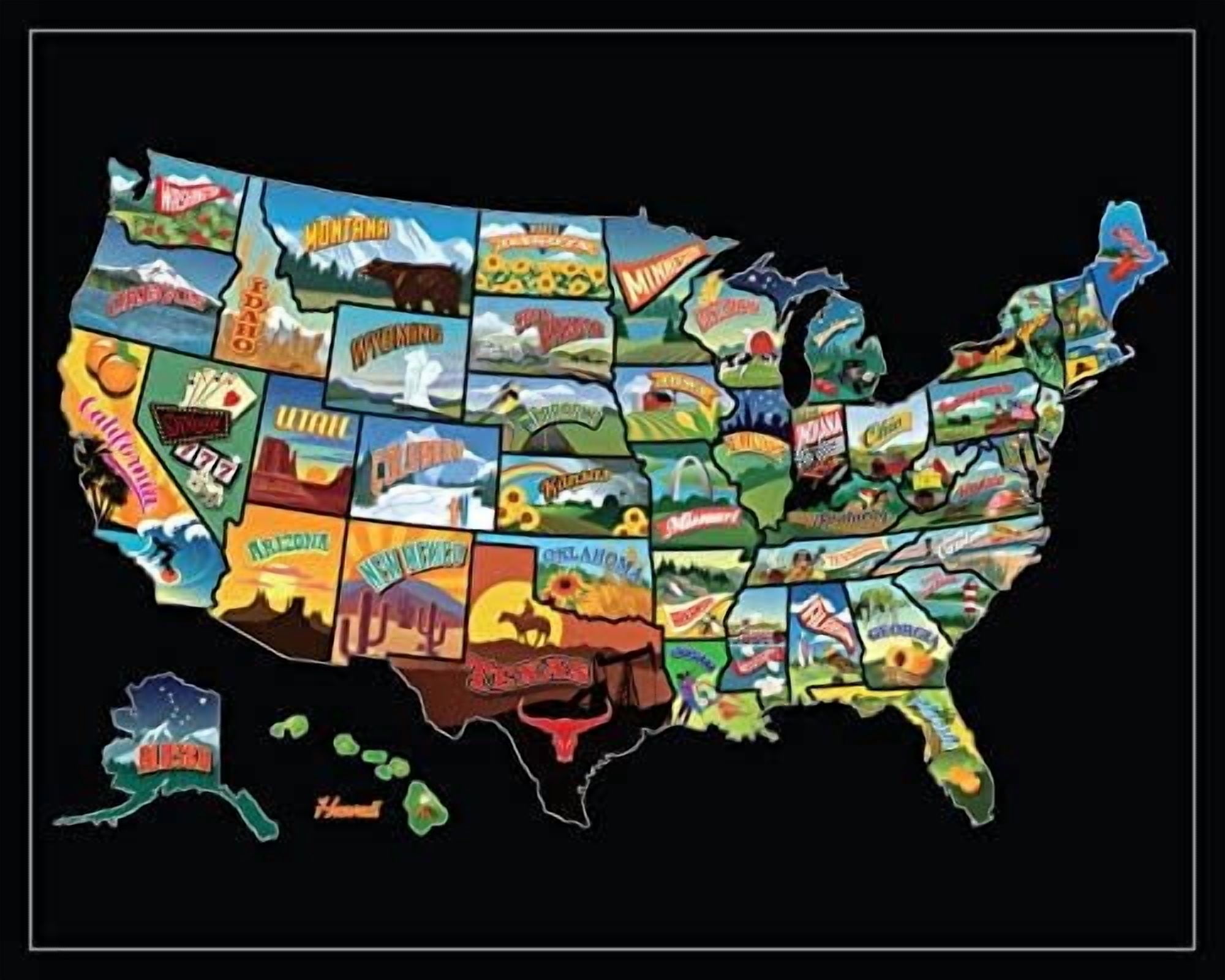 Scratch Off Map Of United States, USA State Scratch Sticker, Travel Map ...