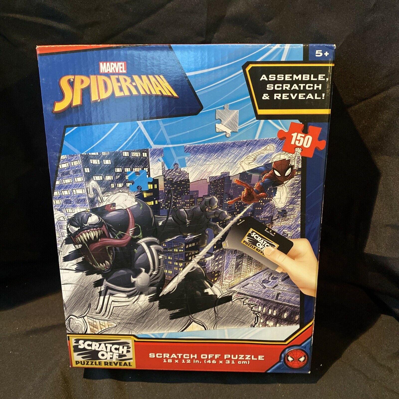 Scratch Off Puzzle Reveal Marvel Spider-Man Venom- 150 Pieces Ages 5 ...