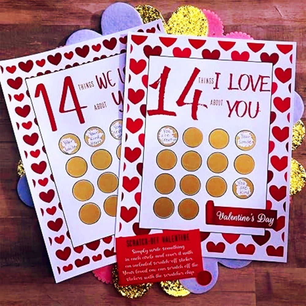 Scratch Off Valentine Day Cards,14 Things I Love About You Card ...