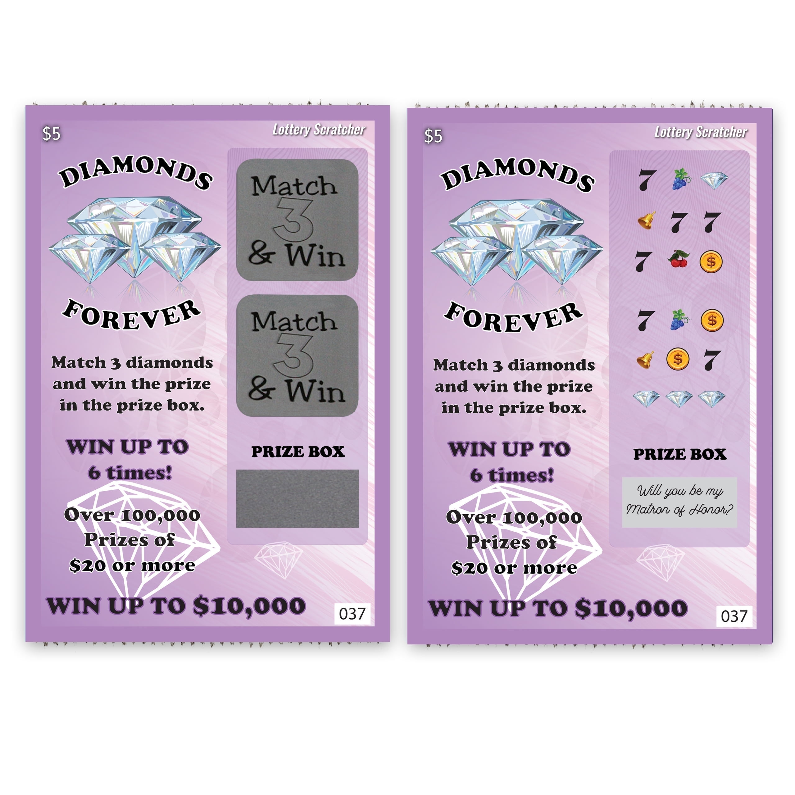 My Scratch Offs Diamonds Forever "Will You Be My Matron of Honor ...