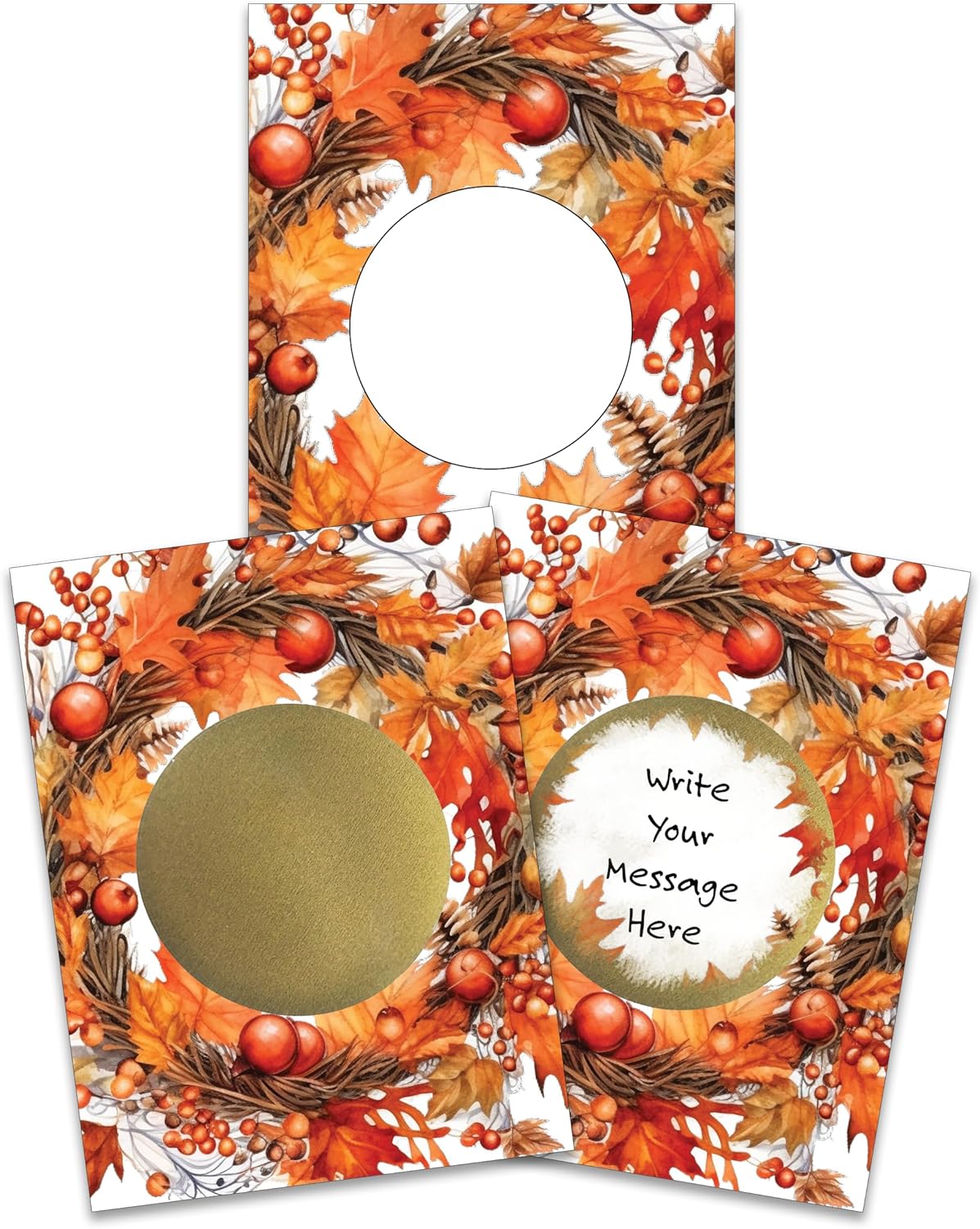 My Scratch Offs - 20 Pack Fall Wreath Thanksgiving Cards DIY Make Your ...