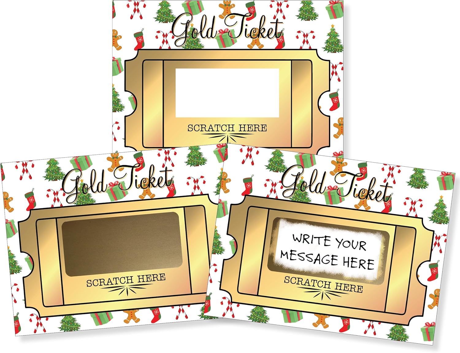 My Scratch Offs - 20 Pack Gold Ticket Christmas Classic Collage DIY ...
