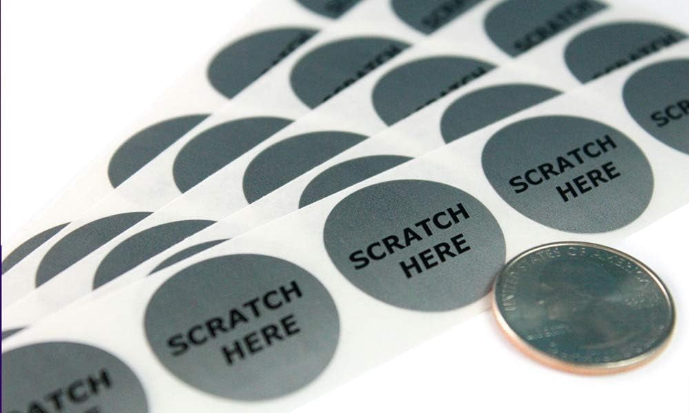 My Scratch Offs 2500 Pack Silver Round with “Scratch Here” Scratch Off ...