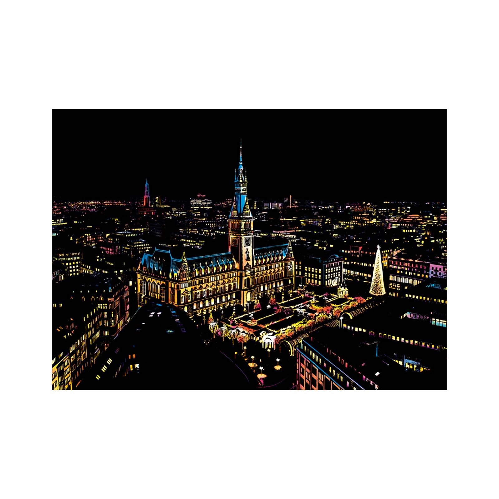 Scratch Painting,Colorful City Decoupage Scratch Painting,City Night ...