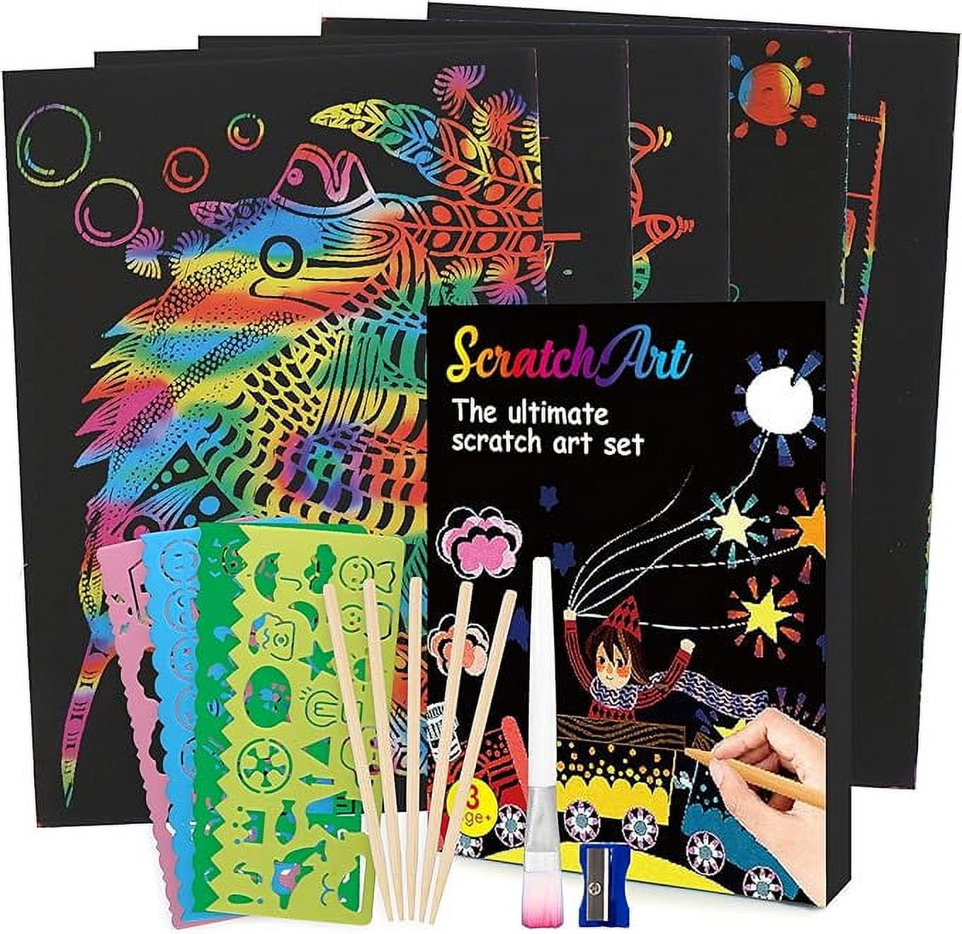 Scratch Paper, 50 Sheets Fun Colorful Paper for Scratch Art, Scratch ...