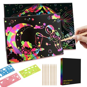 Colorations Scratch Designs Jumbo Wooden Art Sticks - Set of 48 ...