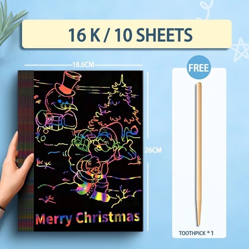 Scratch Paper Art Set Rainbow Card Scratch Black Scratch It Off Paper ...