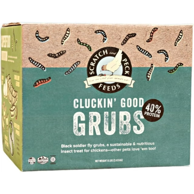 Scratch and Peck Feeds Cluckin' Good Grubs for Chickens - Natural Protein and Calcium Supplement ...